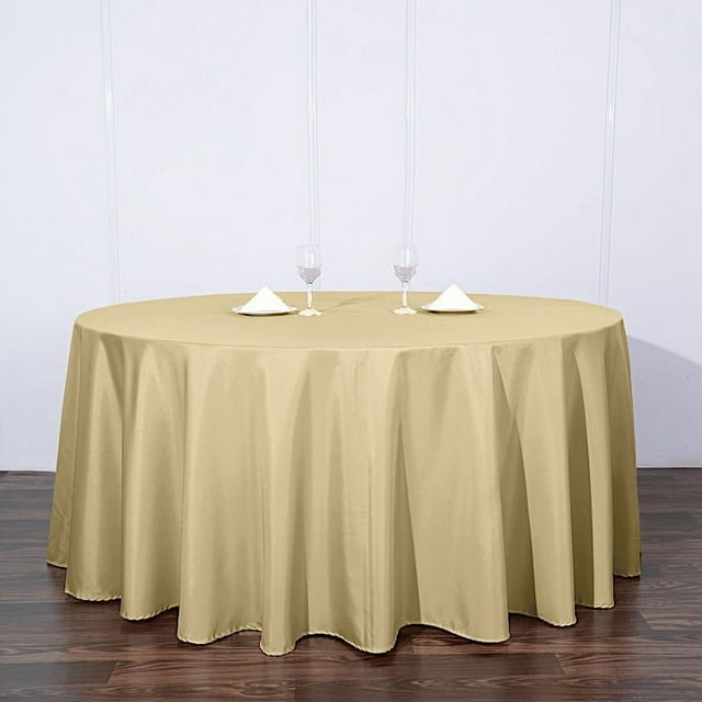 BalsaCircle 10 Pieces 120" Champagne Round Polyester Tablecloths Linens Party Kitchen Dining ...