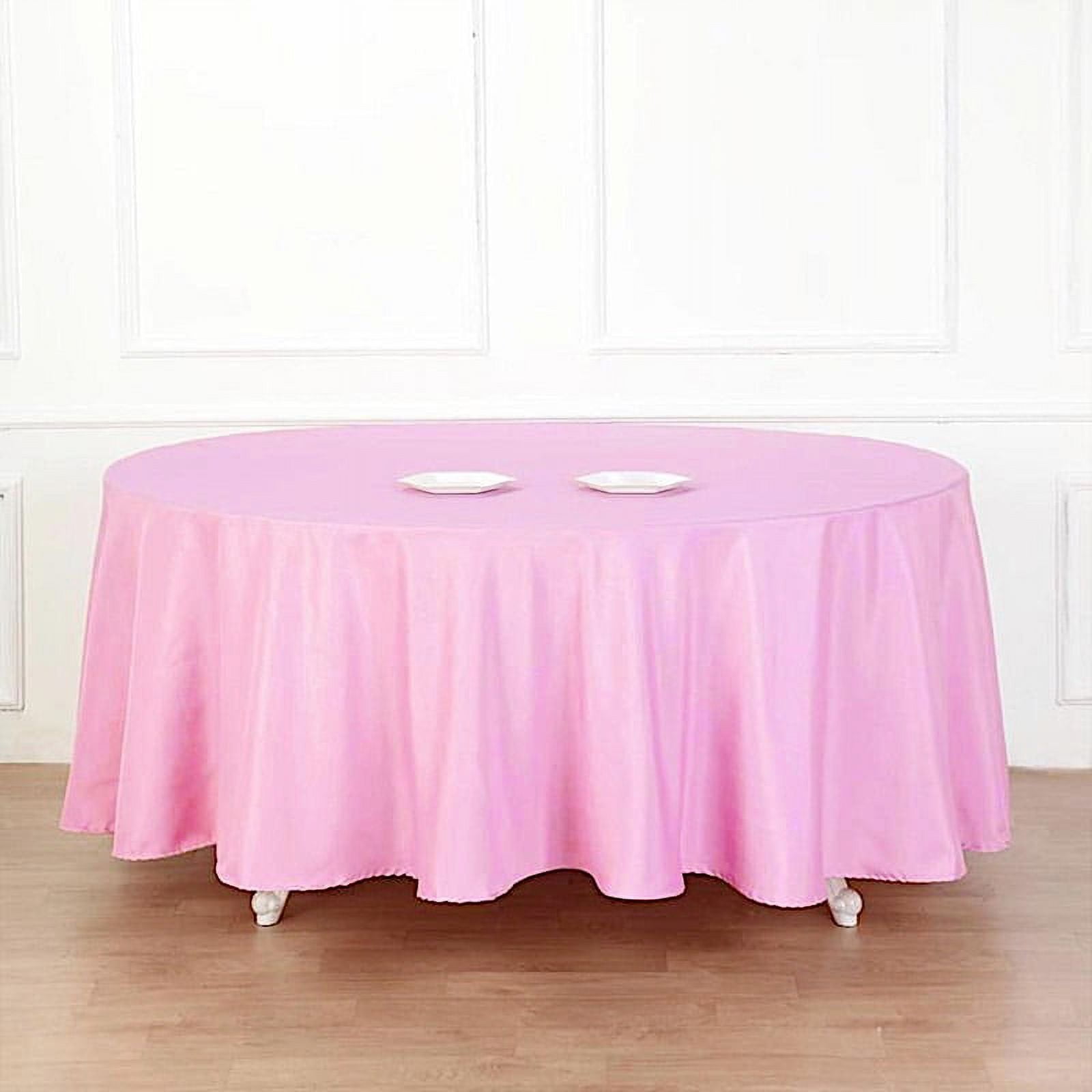 BalsaCircle 10 Pieces 120" Pink Round Polyester Tablecloths Linens ...
