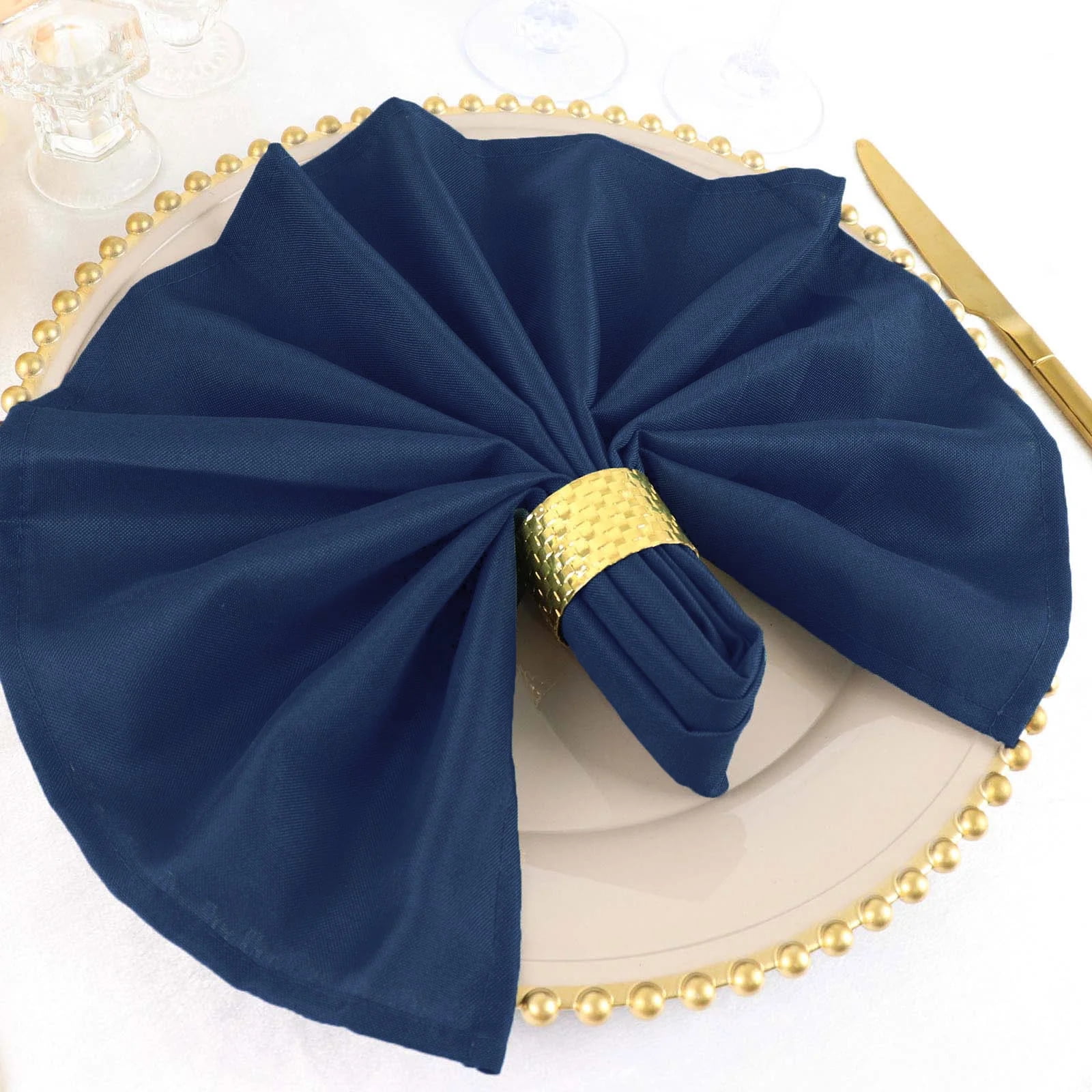 Balsa Circle 10 Pieces 20" Navy Blue Polyester Napkins Wedding Kitchen ...