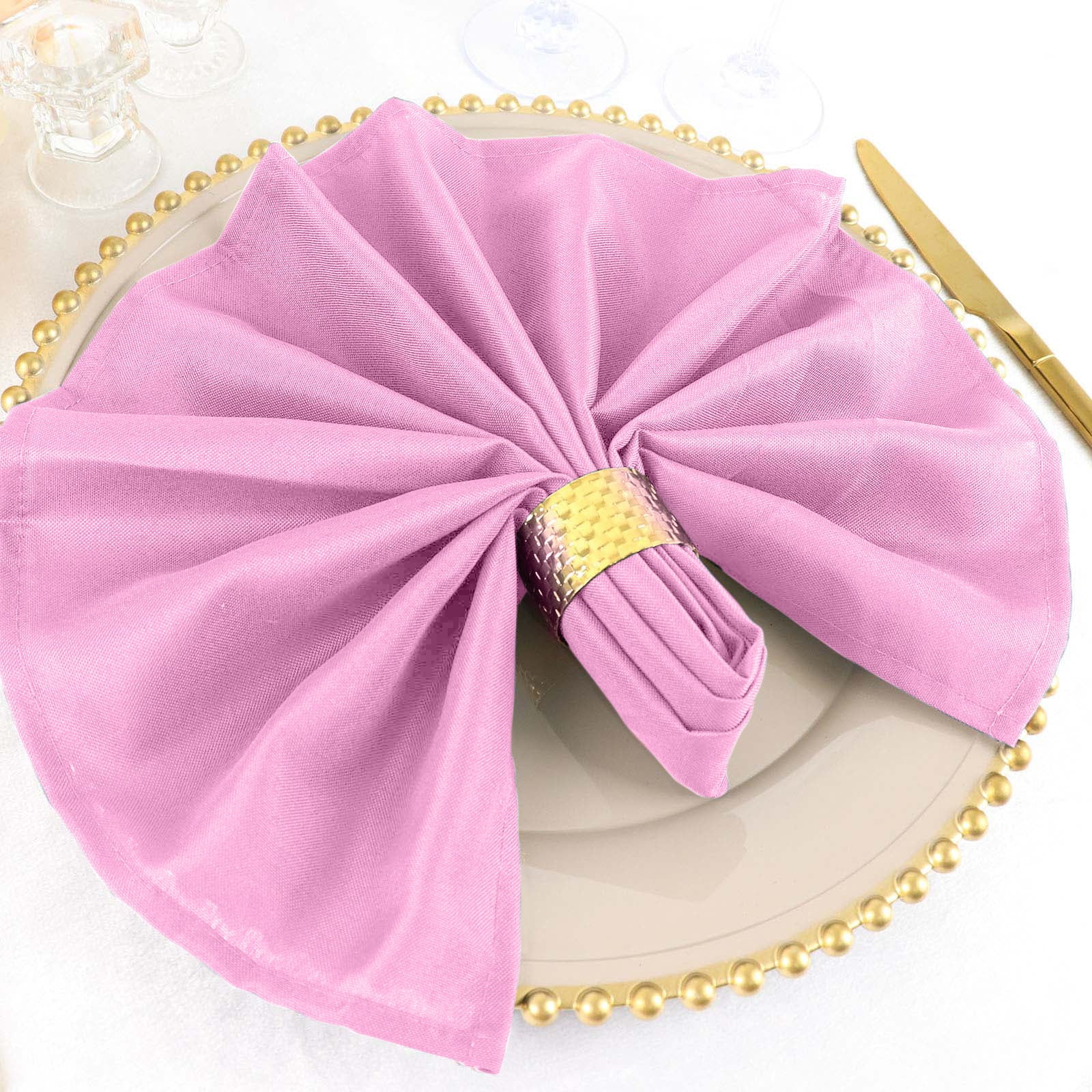 BalsaCircle 10 Pieces 20" Pink Polyester Napkins Wedding Kitchen ...