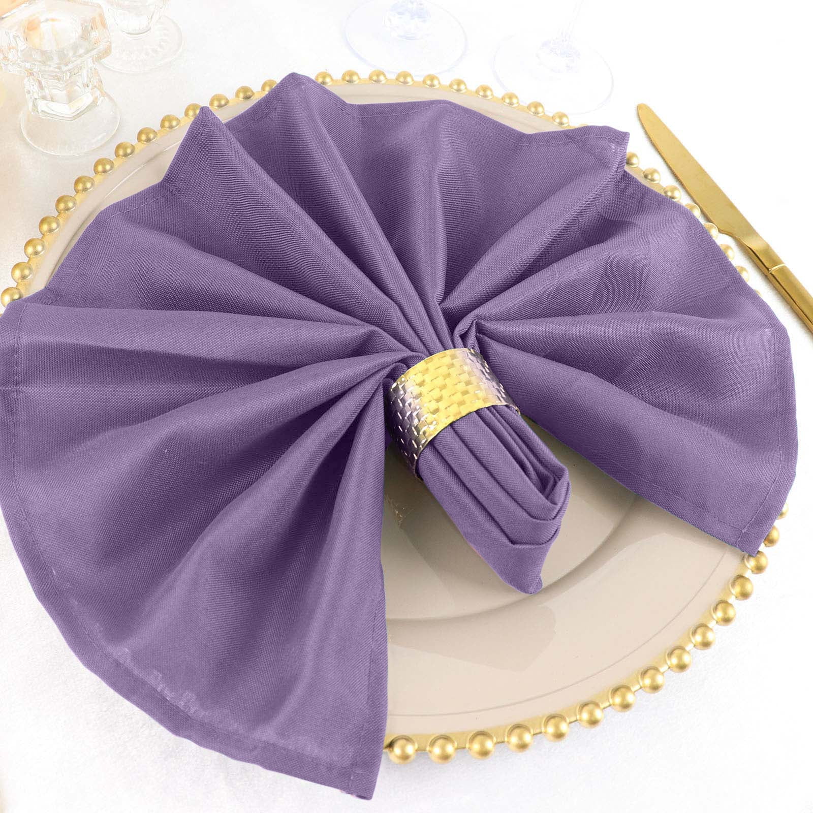BalsaCircle 10 Pieces 20" Violet Amethyst Polyester Napkins Wedding ...