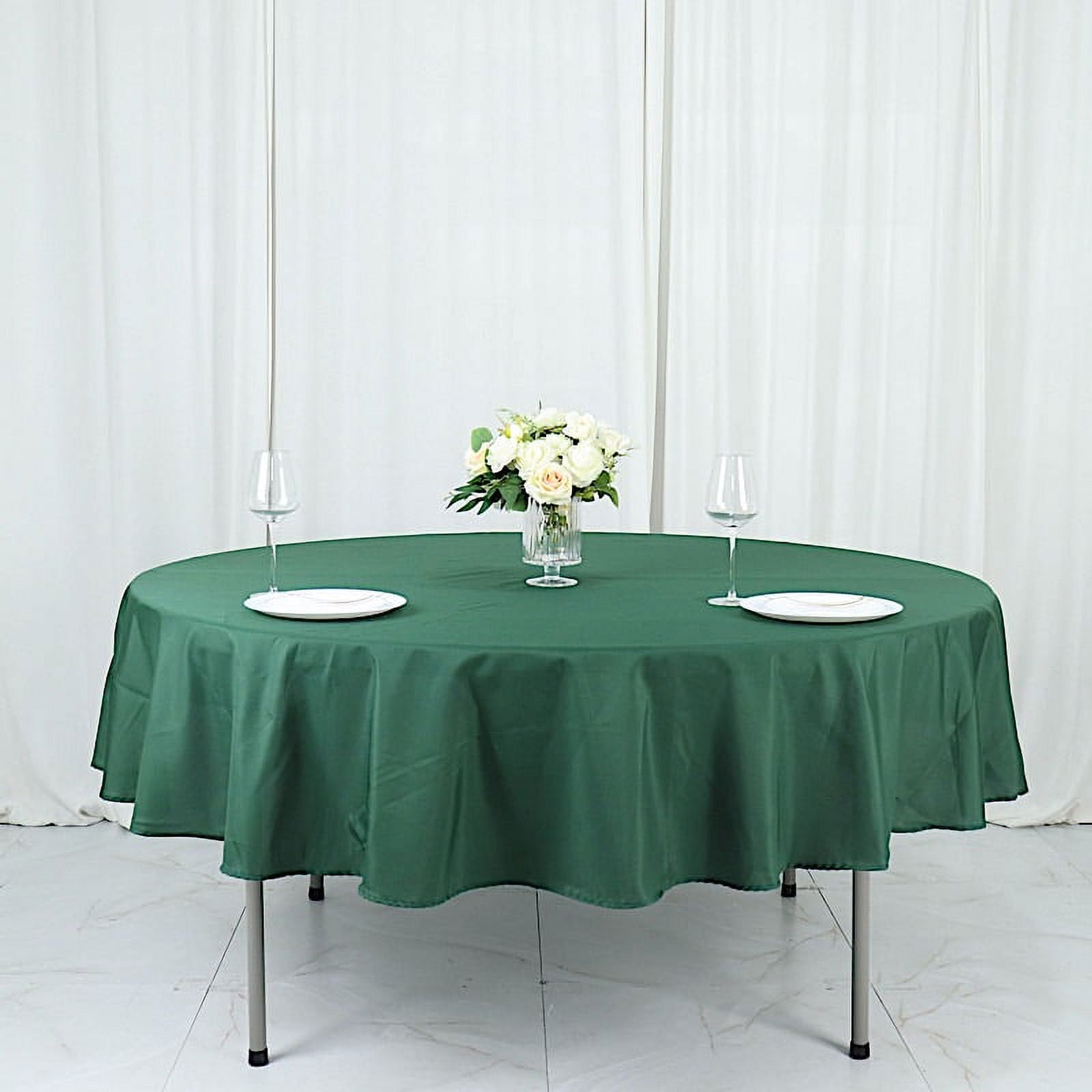 BalsaCircle 10 Pieces 90" Hunter Green Round Polyester Tablecloths ...