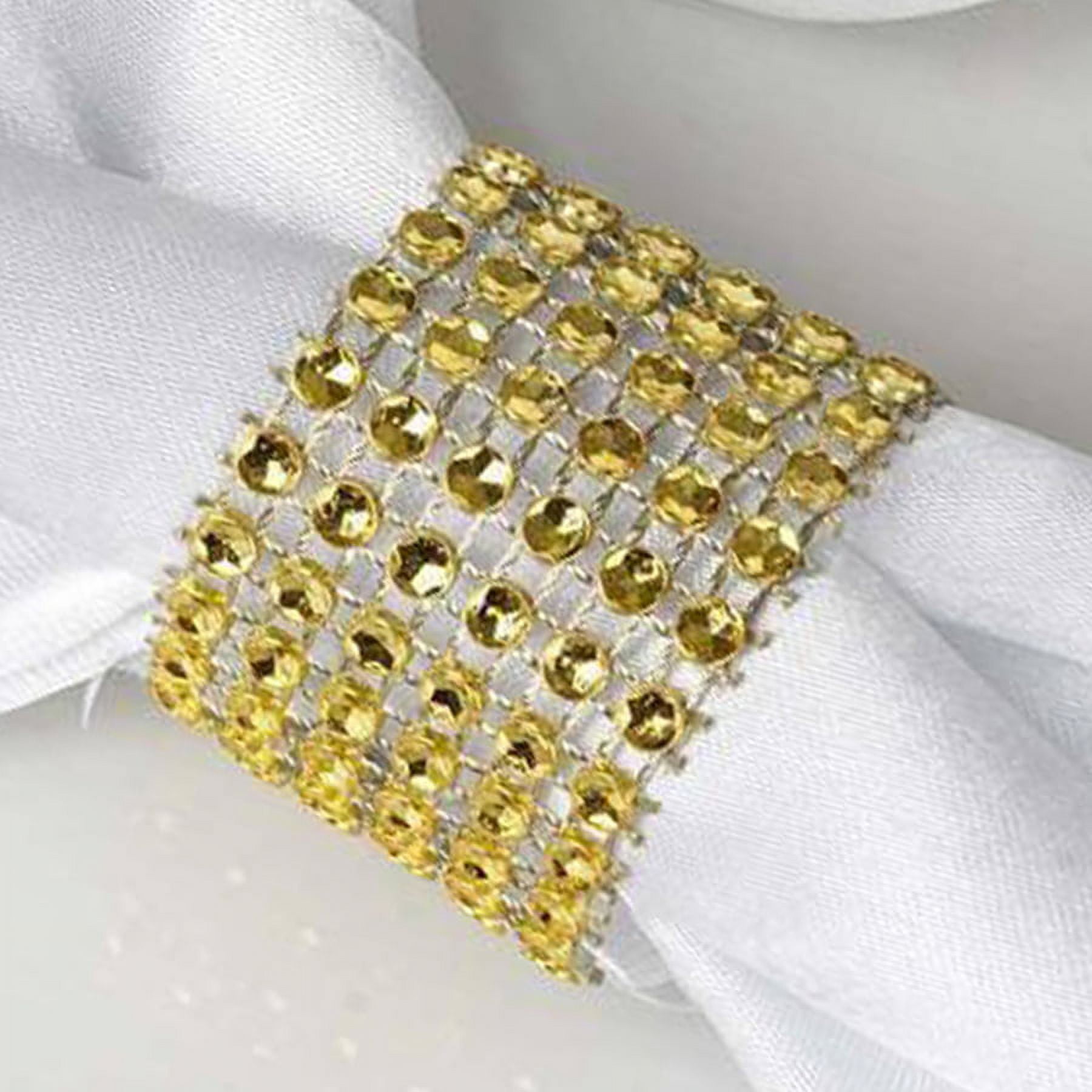 BalsaCircle 10 Pieces Diamond Napkin Rings Table Top Decorations Gold ...