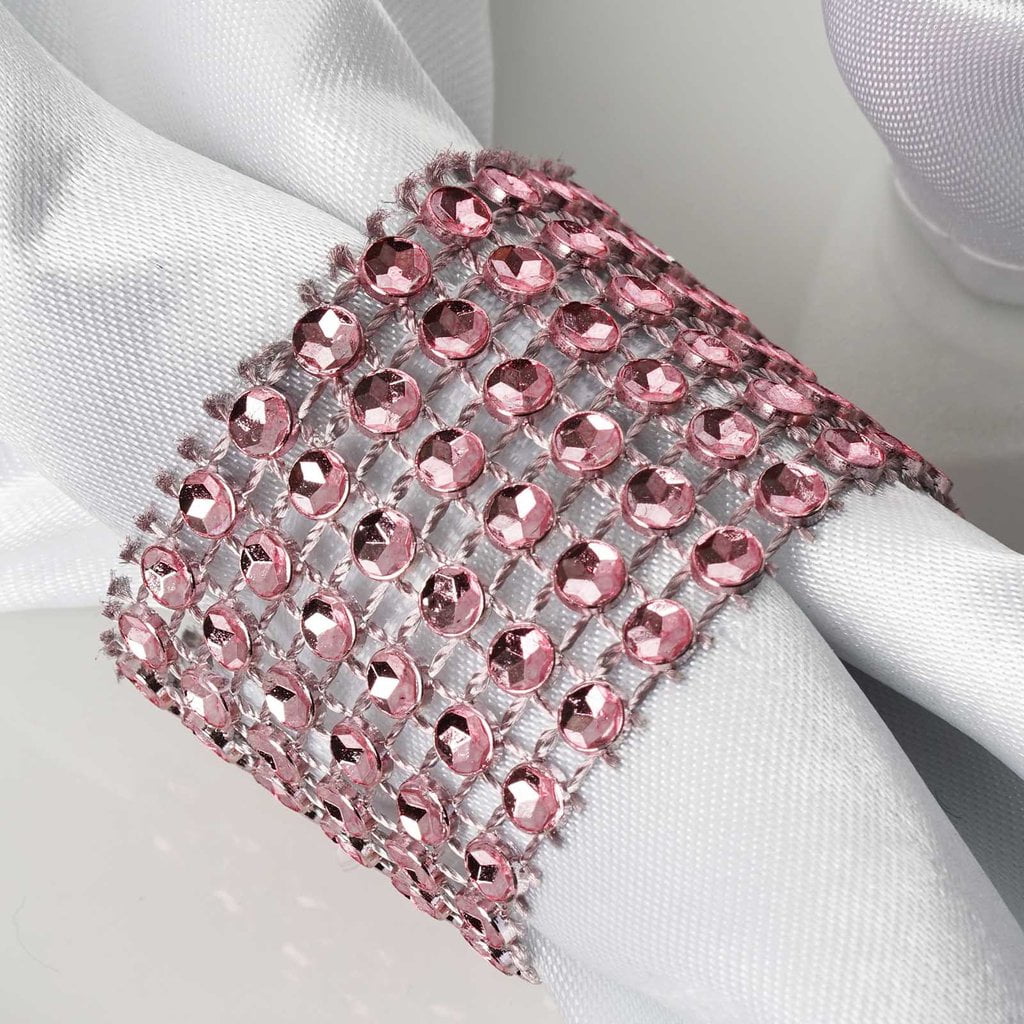 BalsaCircle 10 Pieces Diamond Napkin Rings Table Top Decorations Pink ...