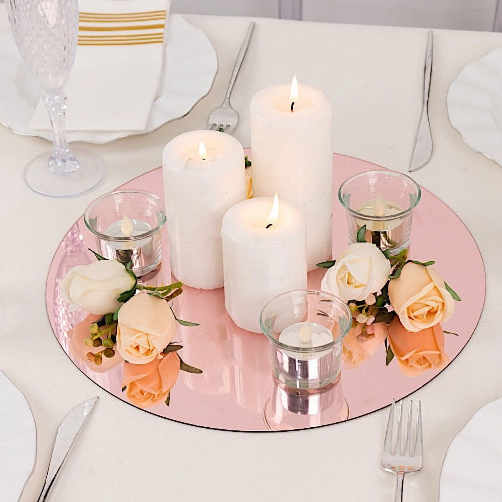 BalsaCircle 10 Plastic 13" Rose Gold Mirror Decorative Round Charger ...
