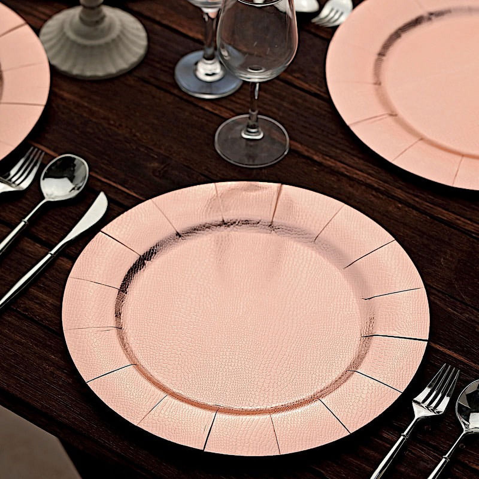 BalsaCircle 10 Rose Gold 13" Round Disposable Paper Charger Plates ...