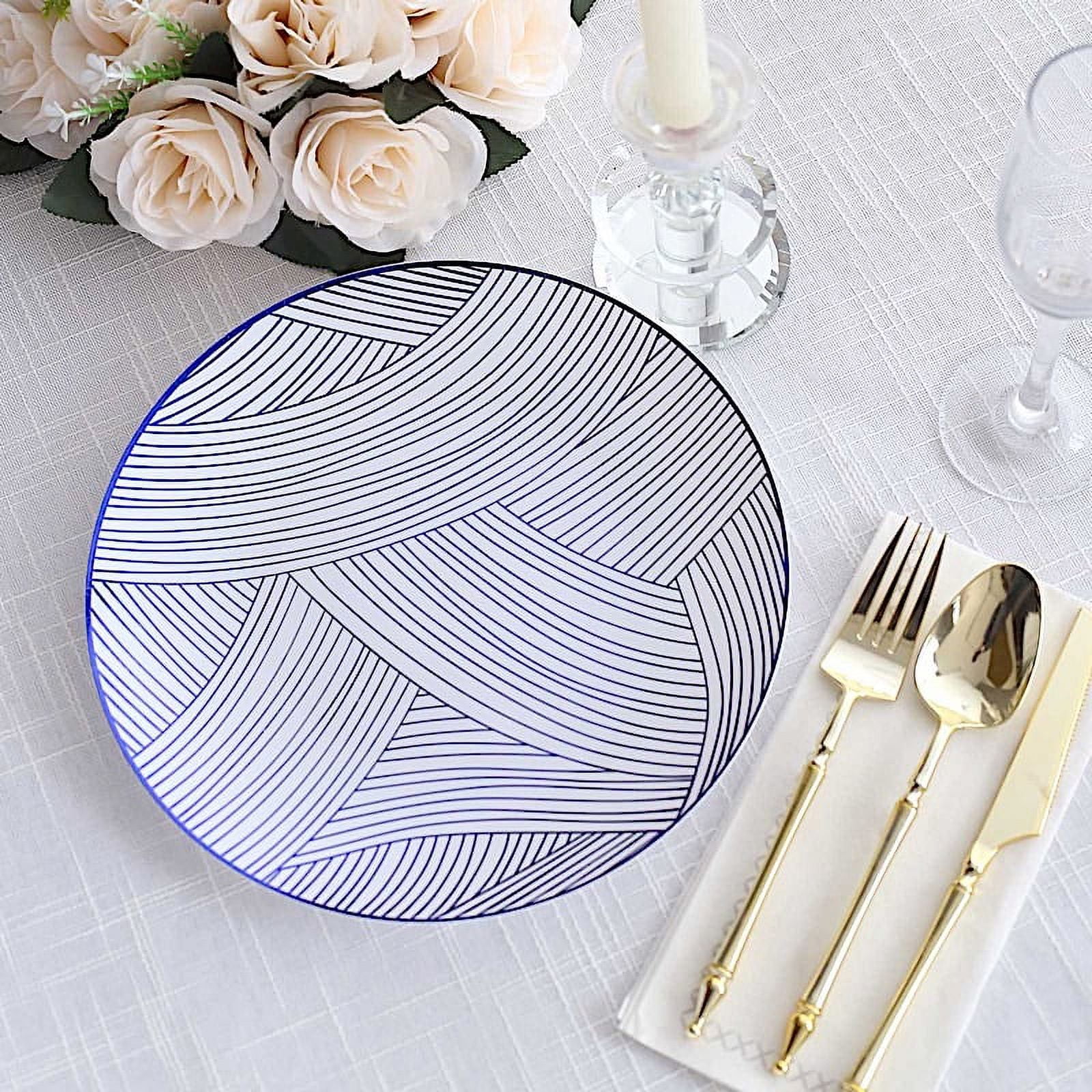 BalsaCircle 10 Round 10 in Disposable Dinner Plastic Plates Wave Brush ...