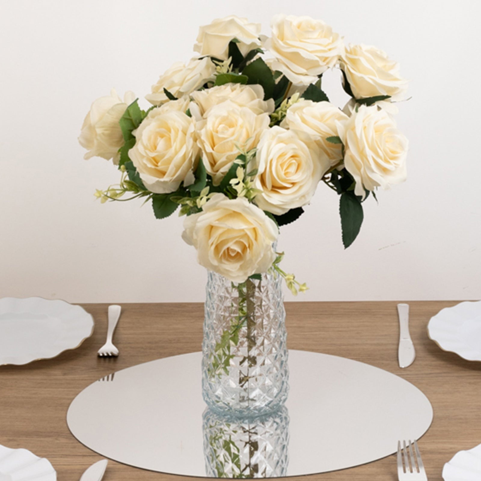 BalsaCircle 10 Silver Plastic 16" Mirror Decorative Round Charger ...