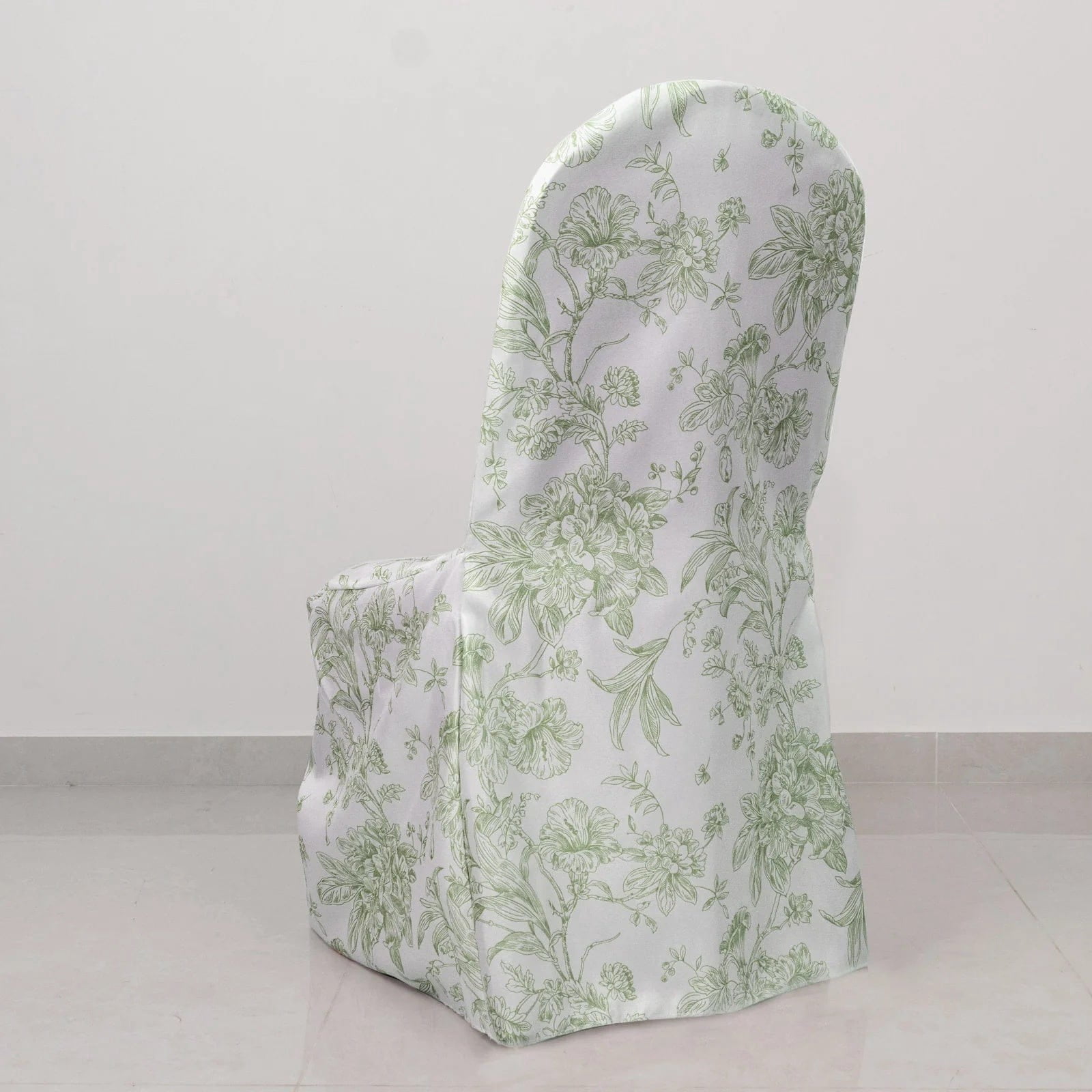 BalsaCircle 10 White Dusty Sage Floral French Toile Polyester Banquet ...
