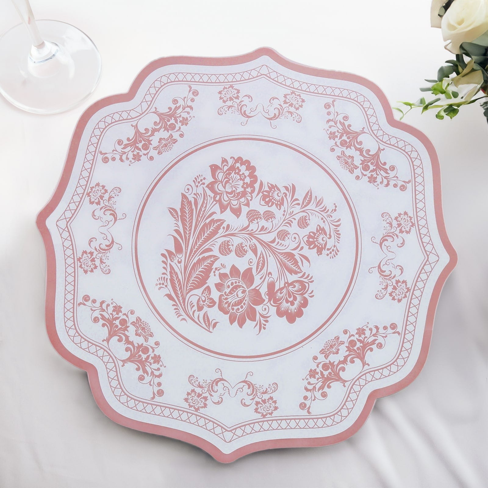 BalsaCircle 10 White Pink Disposable Cardboard Paper Placemats French ...