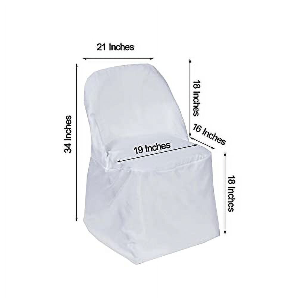 BalsaCircle 100 pcs White Polyester Folding Chair Covers Linens for ...