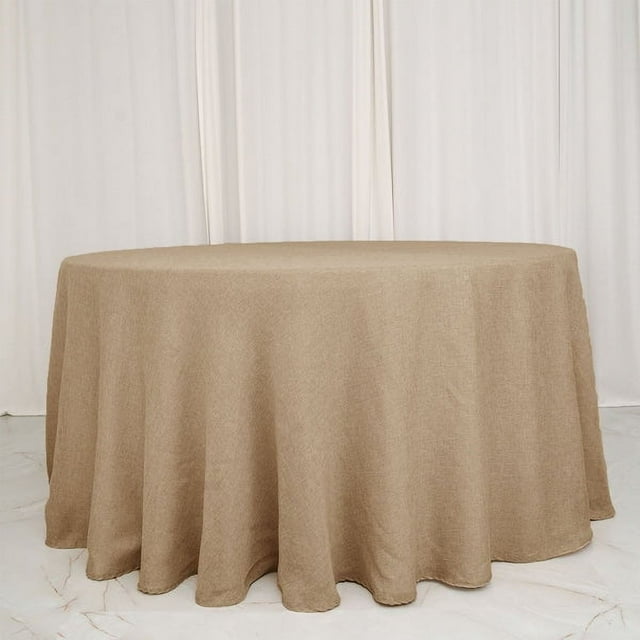 "BalsaCircle 108"" Natural Faux Burlap Tablecloth - Mantel Fiesta ...