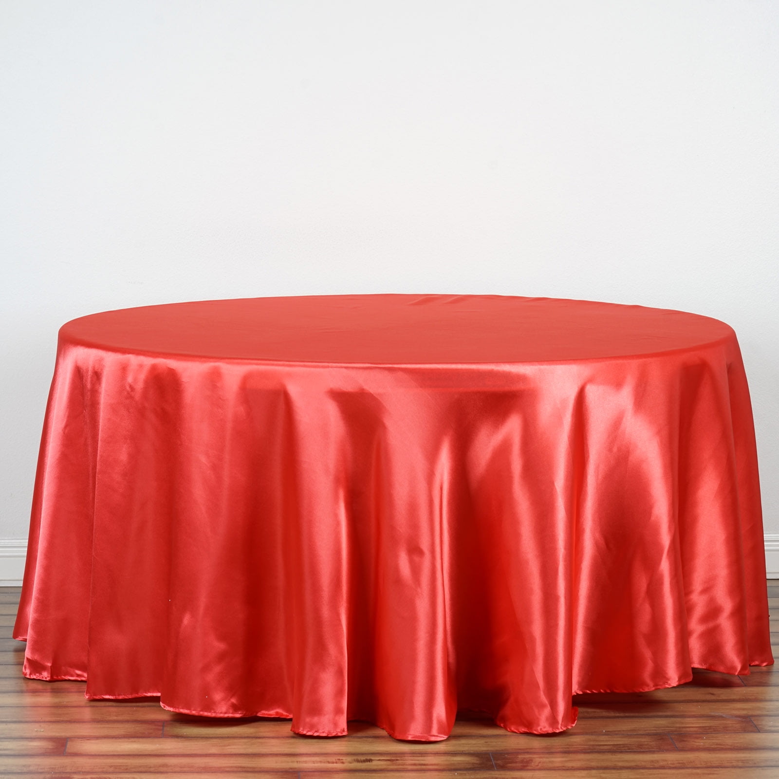 BalsaCircle 108" Round Satin Tablecloth Red Round Satin Tablecloth ...