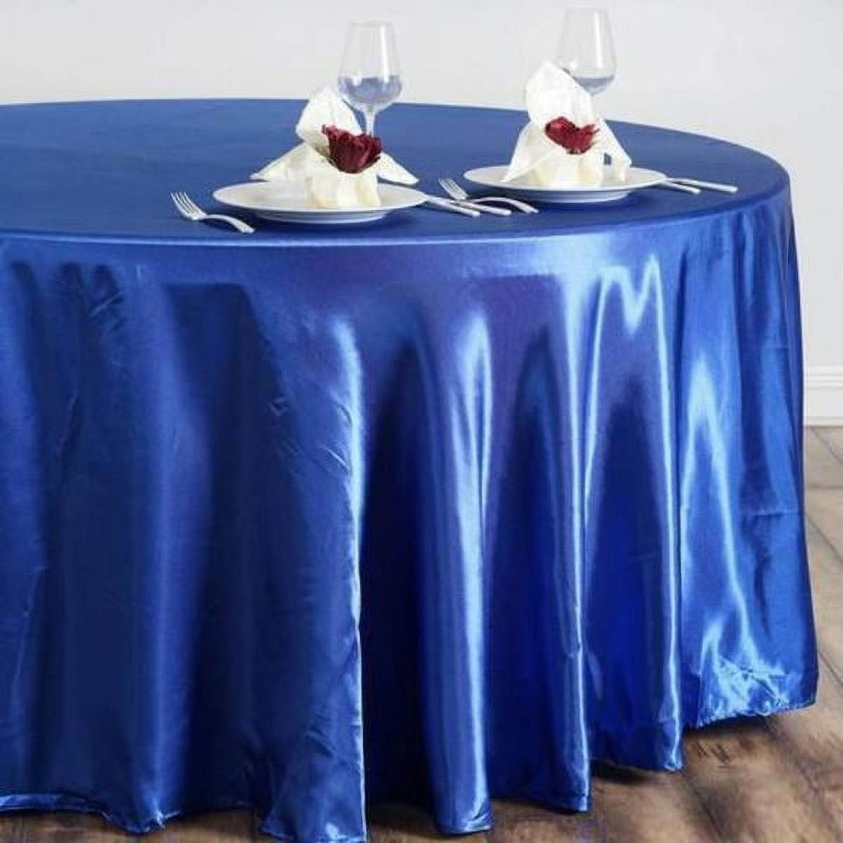 BalsaCircle 108" Round Satin Tablecloth Royal Blue Round Table Linen ...
