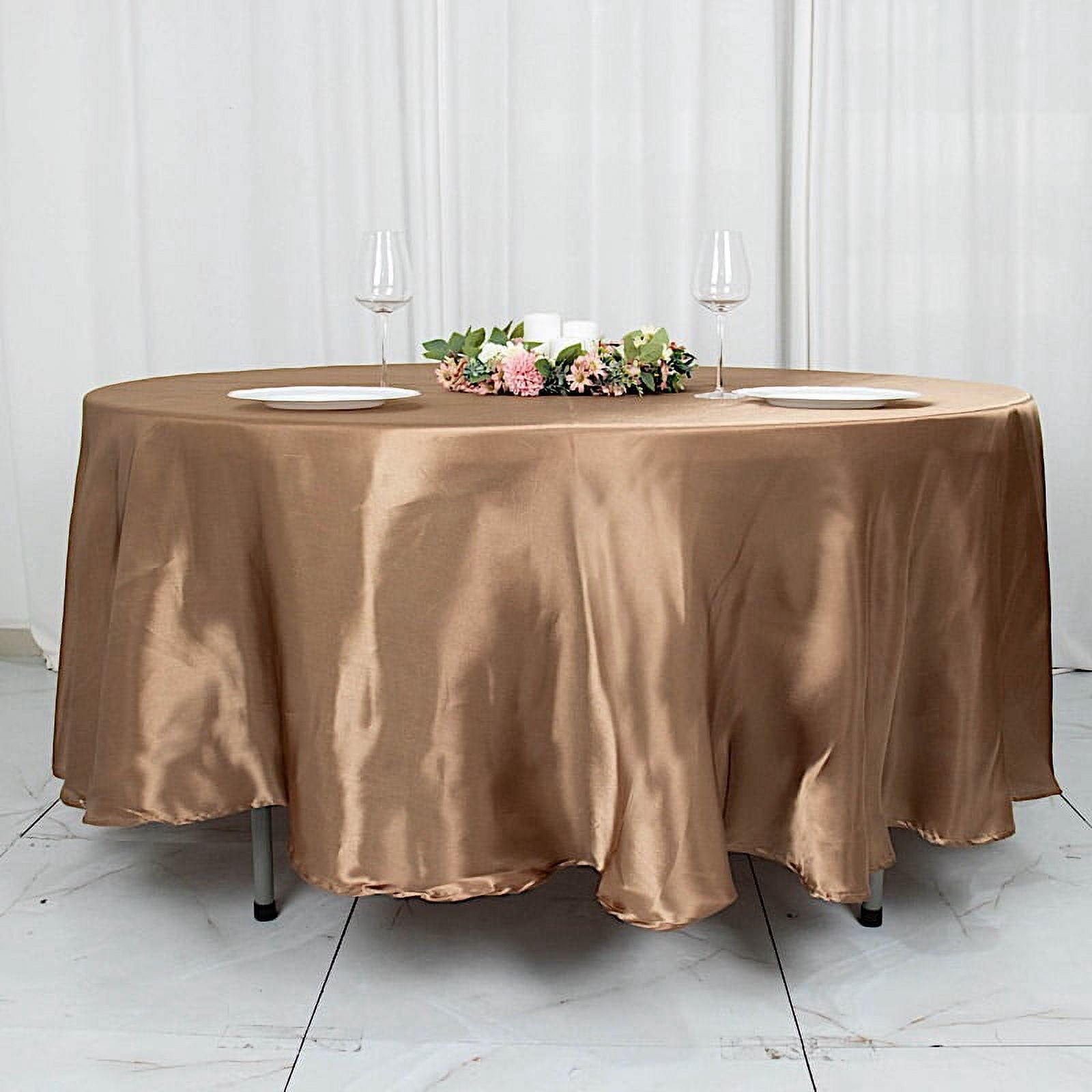 BalsaCircle 108" Round Satin Tablecloth Taupe Round Table Linen ...