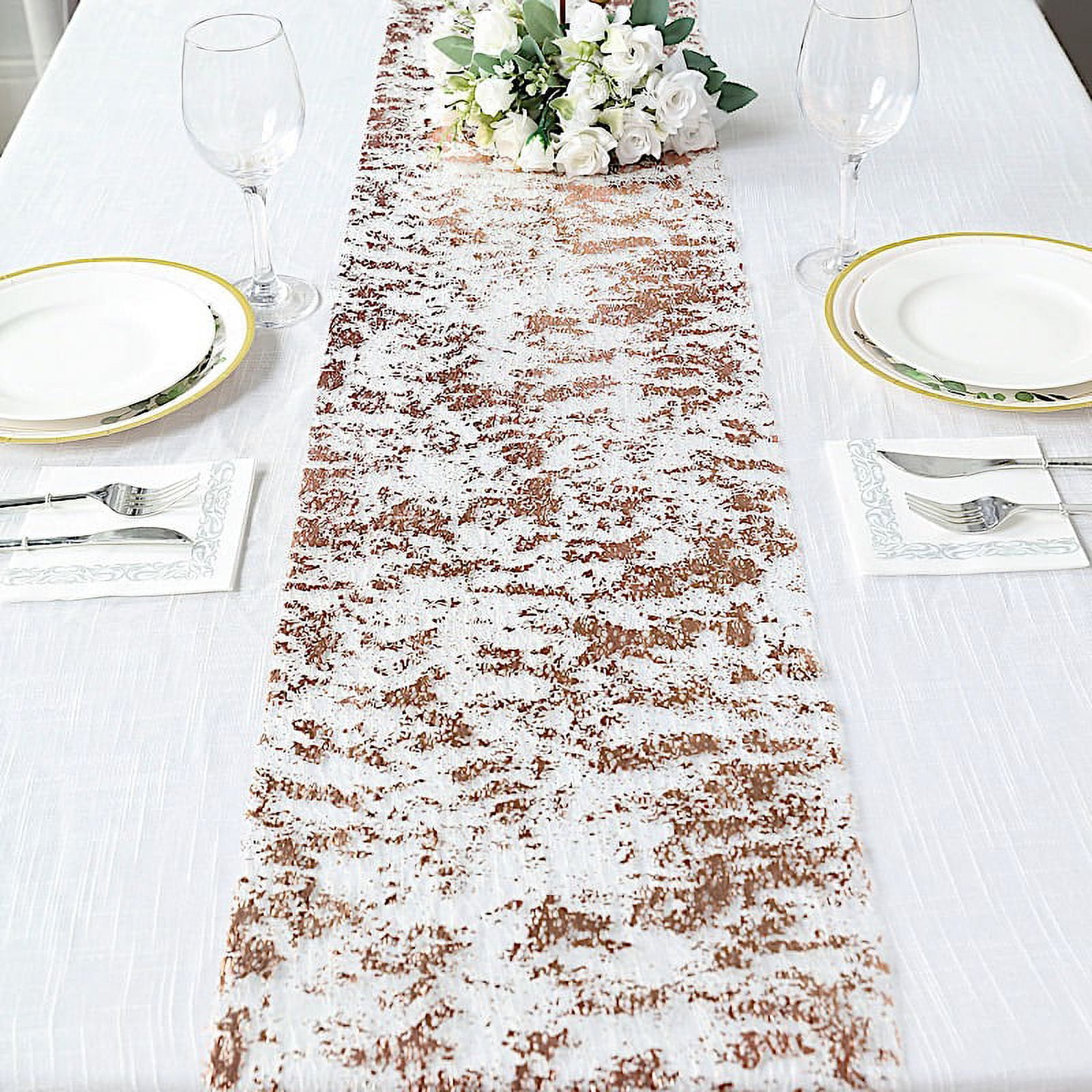 BalsaCircle 11x108" Blush Metallic Polyester Thin Mesh Table Runner ...