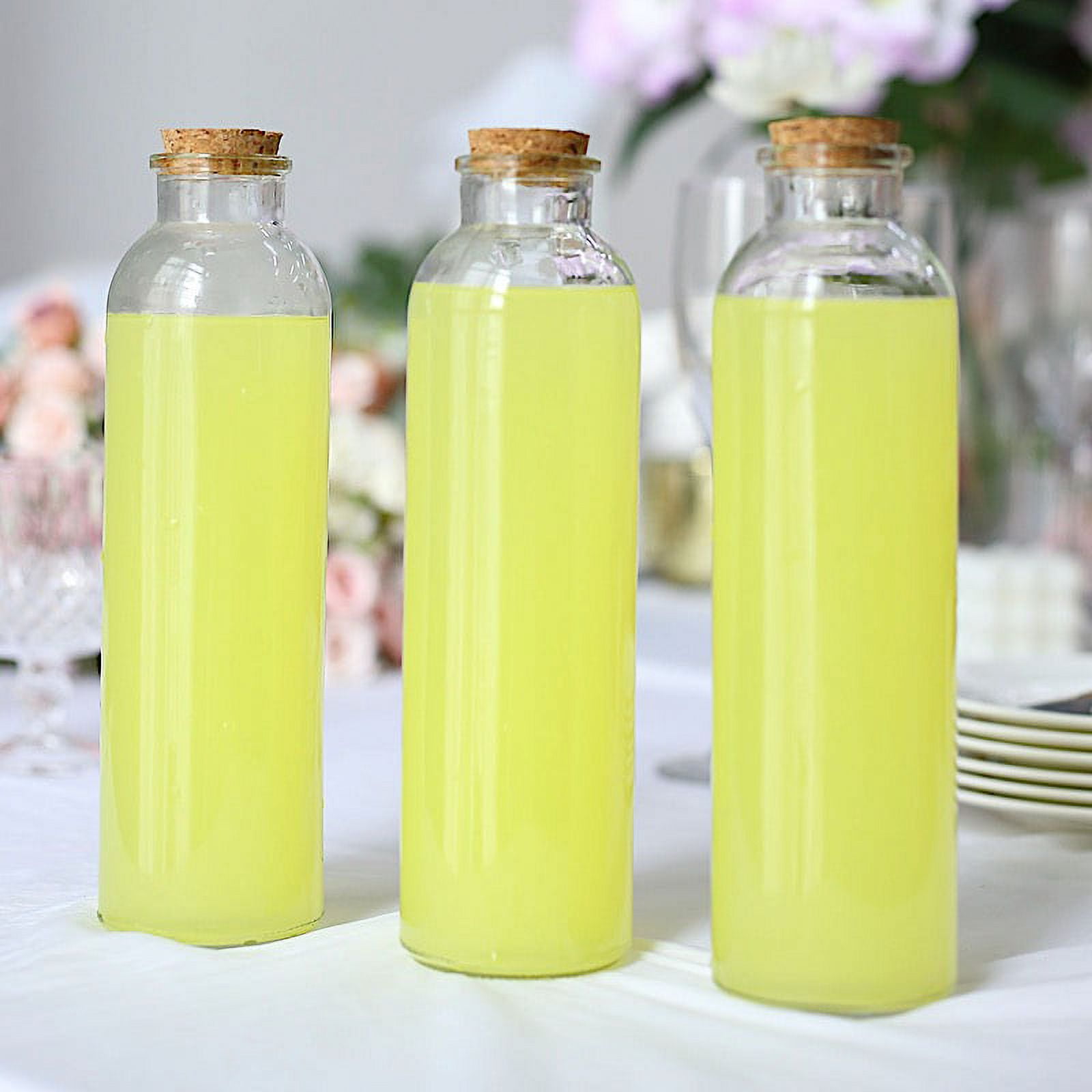 Balsa Circle 12 Clear 16 oz Round Glass Storage Jars with Cork Stoppers ...