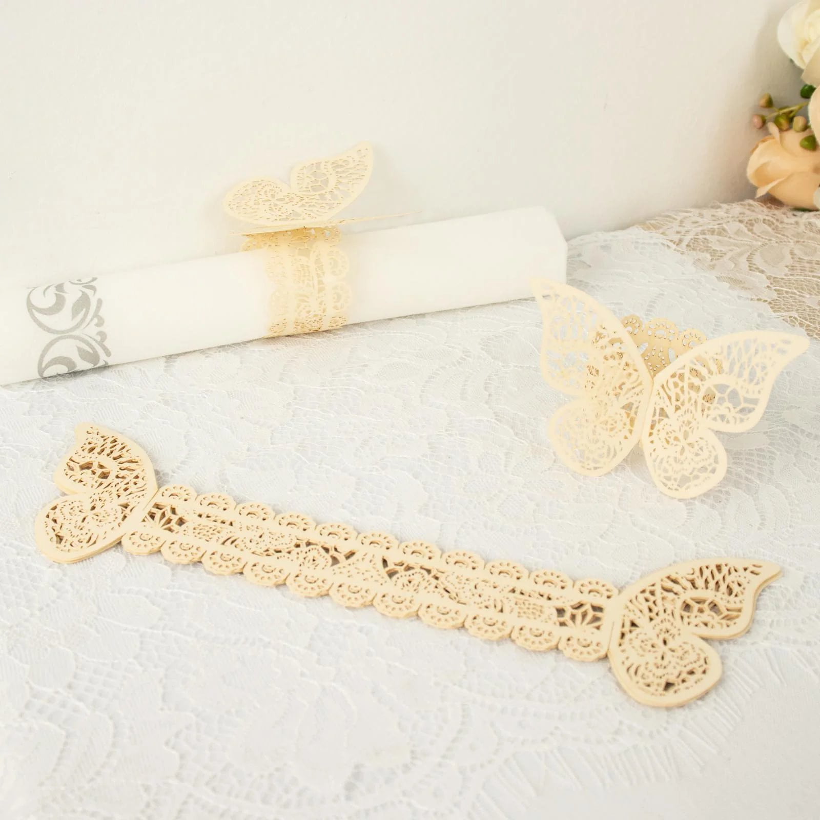 BalsaCircle 12 Laser Cut Butterfly Napkin Rings Dinner Party Wedding ...