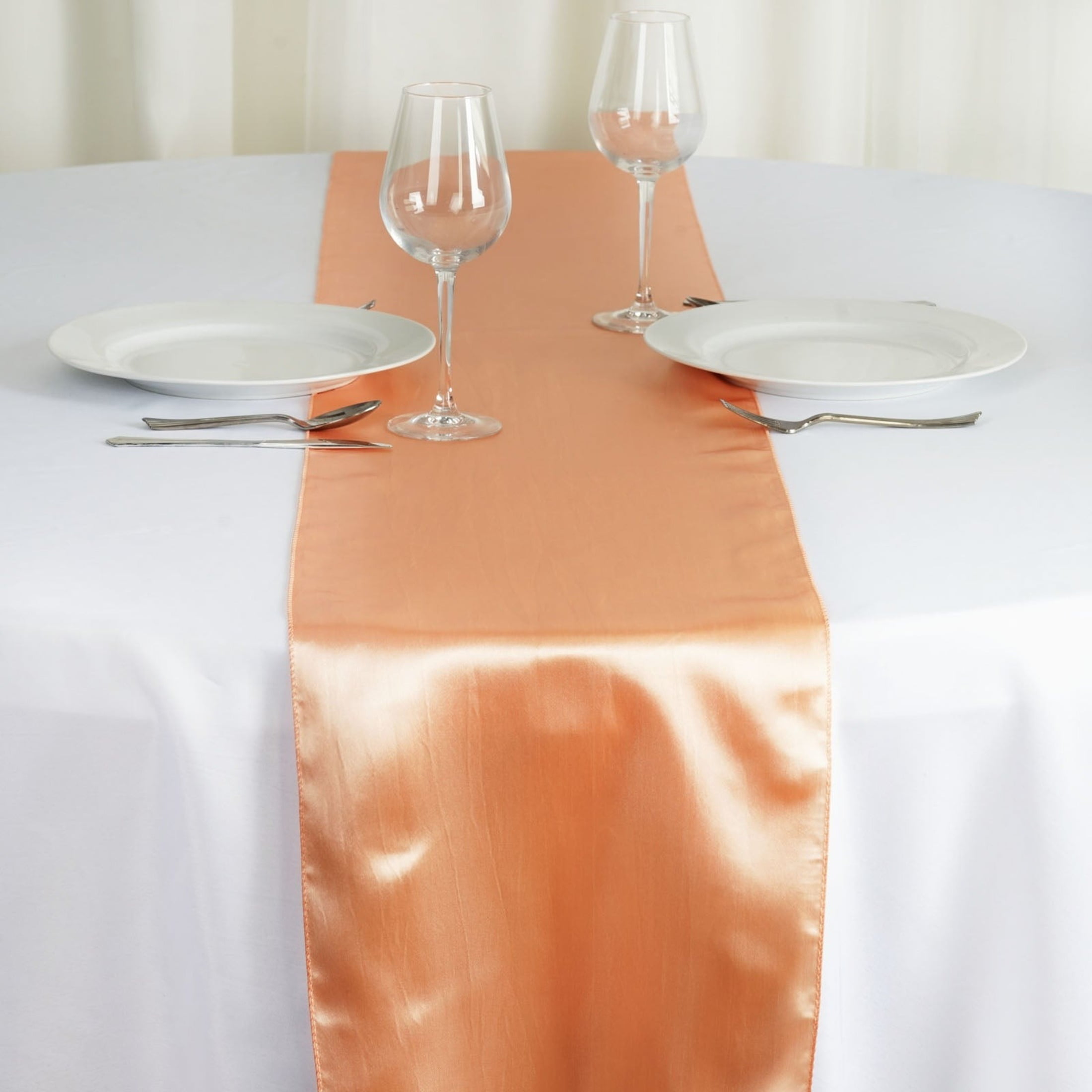 BalsaCircle 12 Pieces 12" x 108" Peach Satin Table Runners Table Top ...