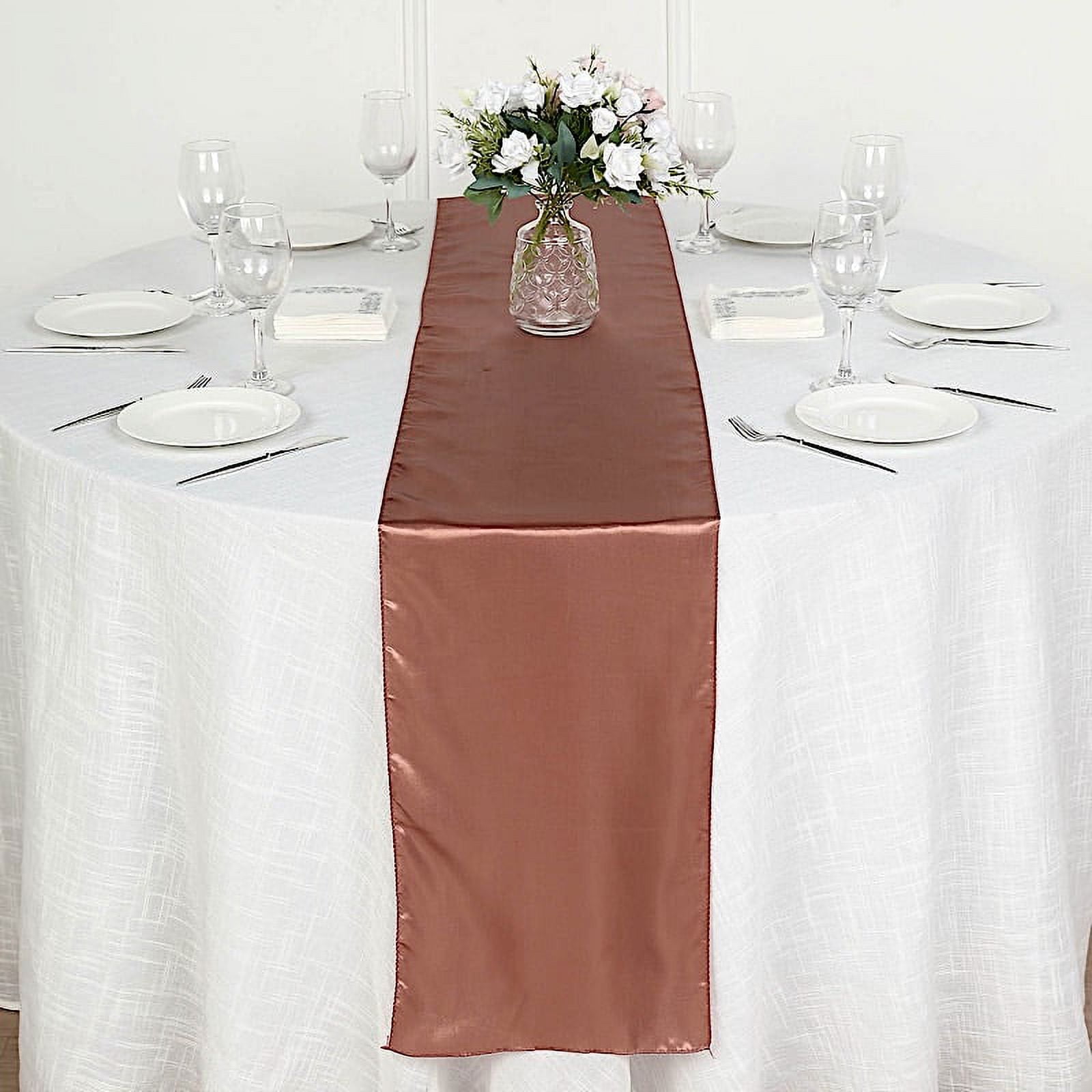 BalsaCircle 12 Pieces 12" x 108" Terracotta Satin Table Runners Table ...