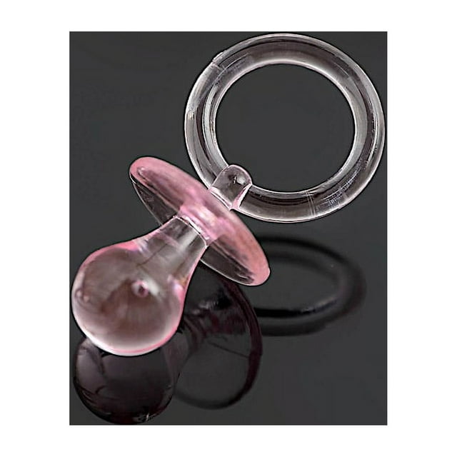 BalsaCircle 12 Pink Plastic Mini Baby Pacifiers Party Favors DIY Baby ...