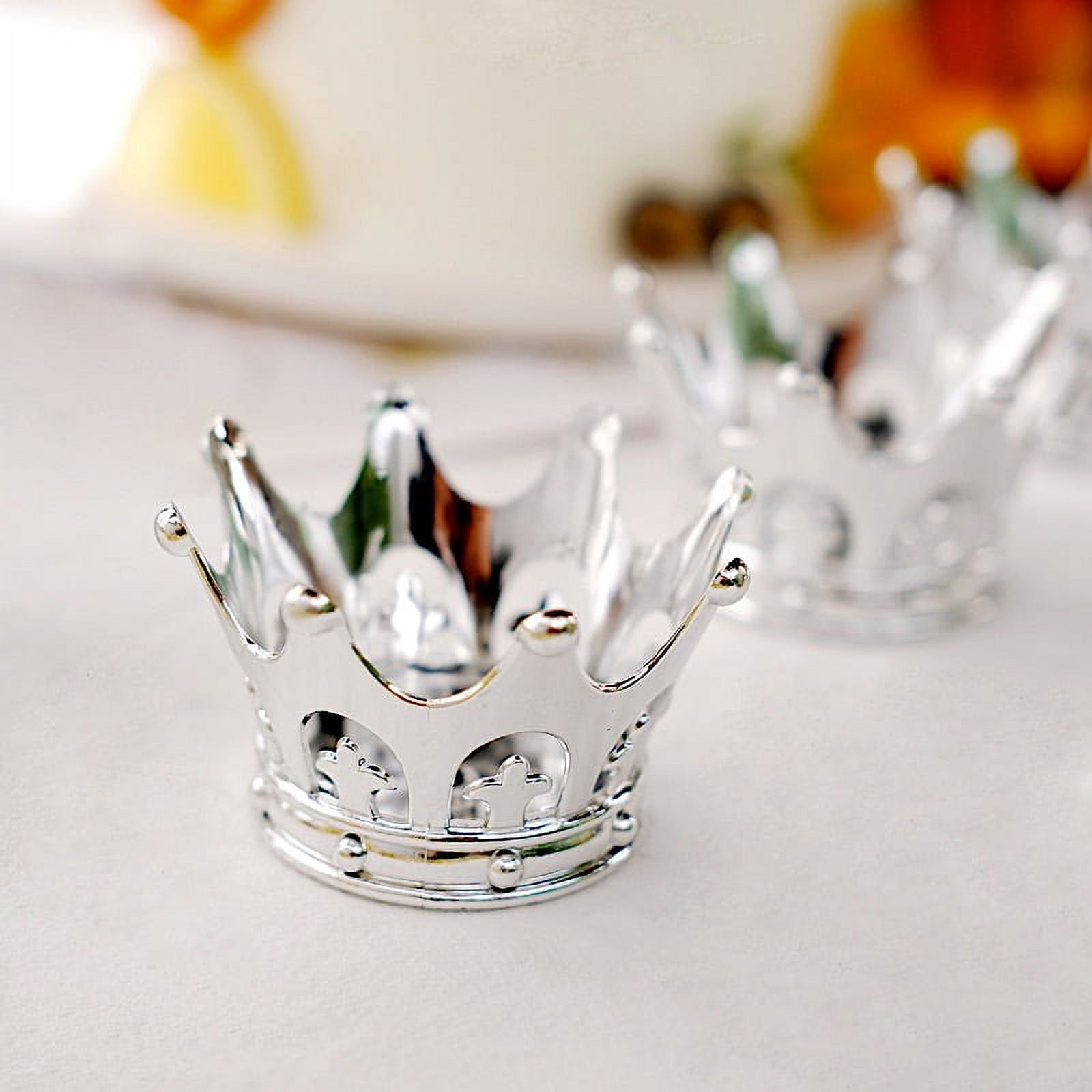 BalsaCircle 12 Silver 3" Mini Crowns Favor Holders - Walmart.com