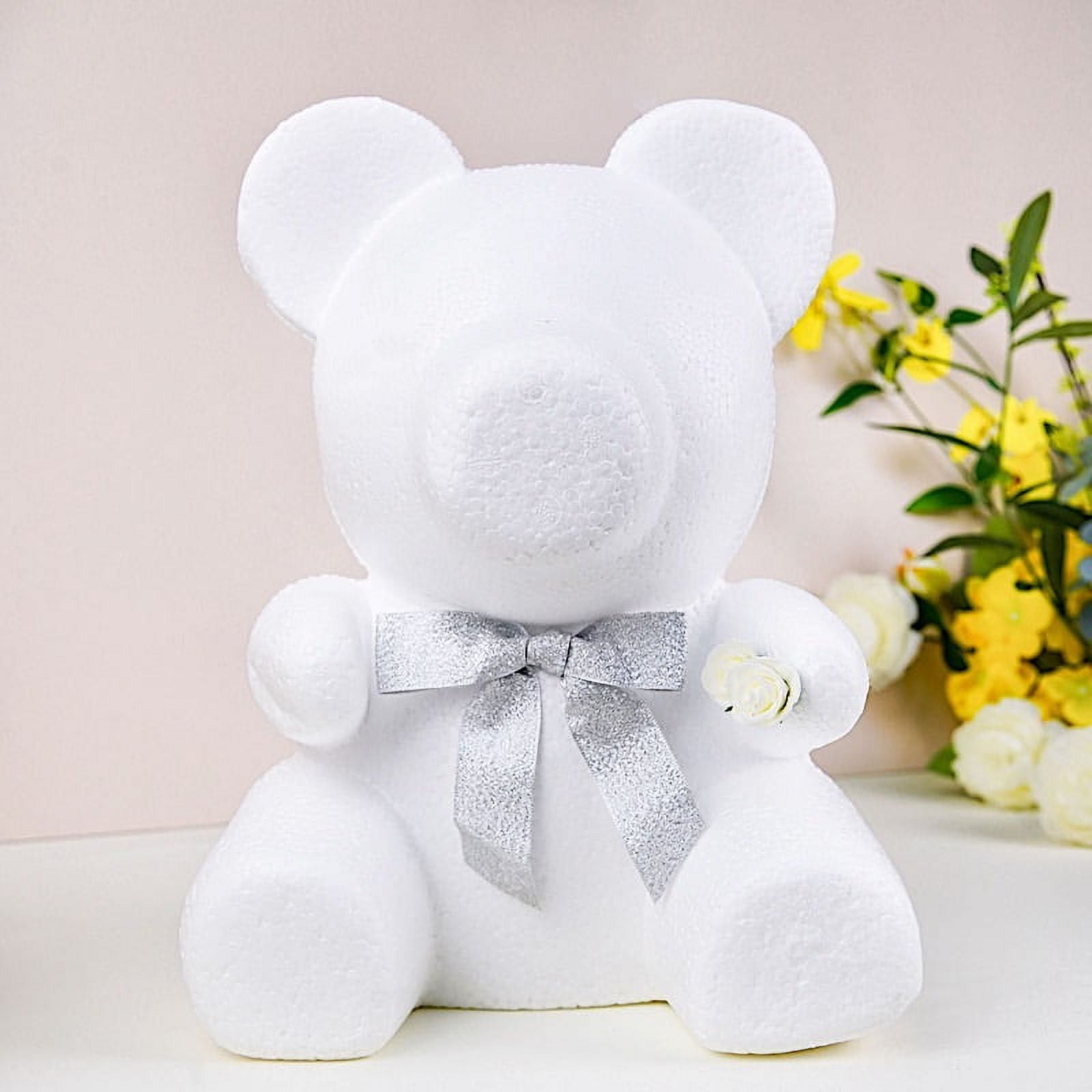 BalsaCircle 12" White Styrofoam Bear 3D Animal Model DIY Craft ...