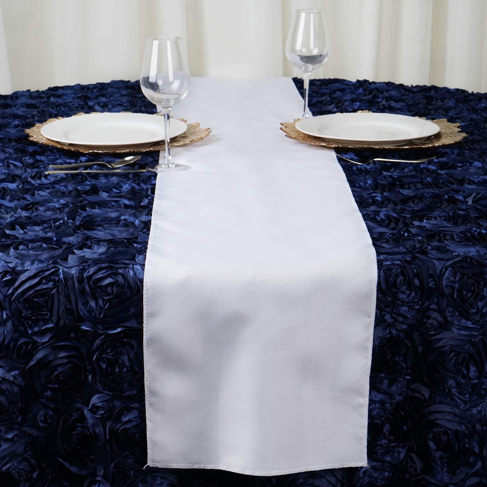 BalsaCircle 12" x 108" Polyester Table Top Runner White - Walmart.com