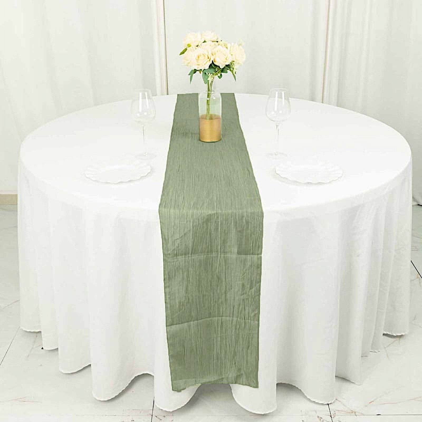 BalsaCircle 12" x 108" Sage Green Crinkled Accordion Taffeta Table ...