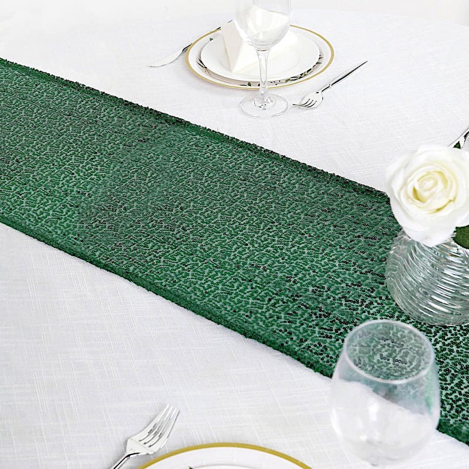 BalsaCircle 12" x 108" Sequined Table Runner Hunter Green - Walmart.com