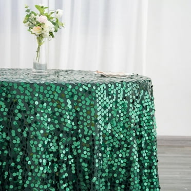 BalsaCircle 90" x 156" Big Payette Sequin Tablecloth Silver - Walmart.com