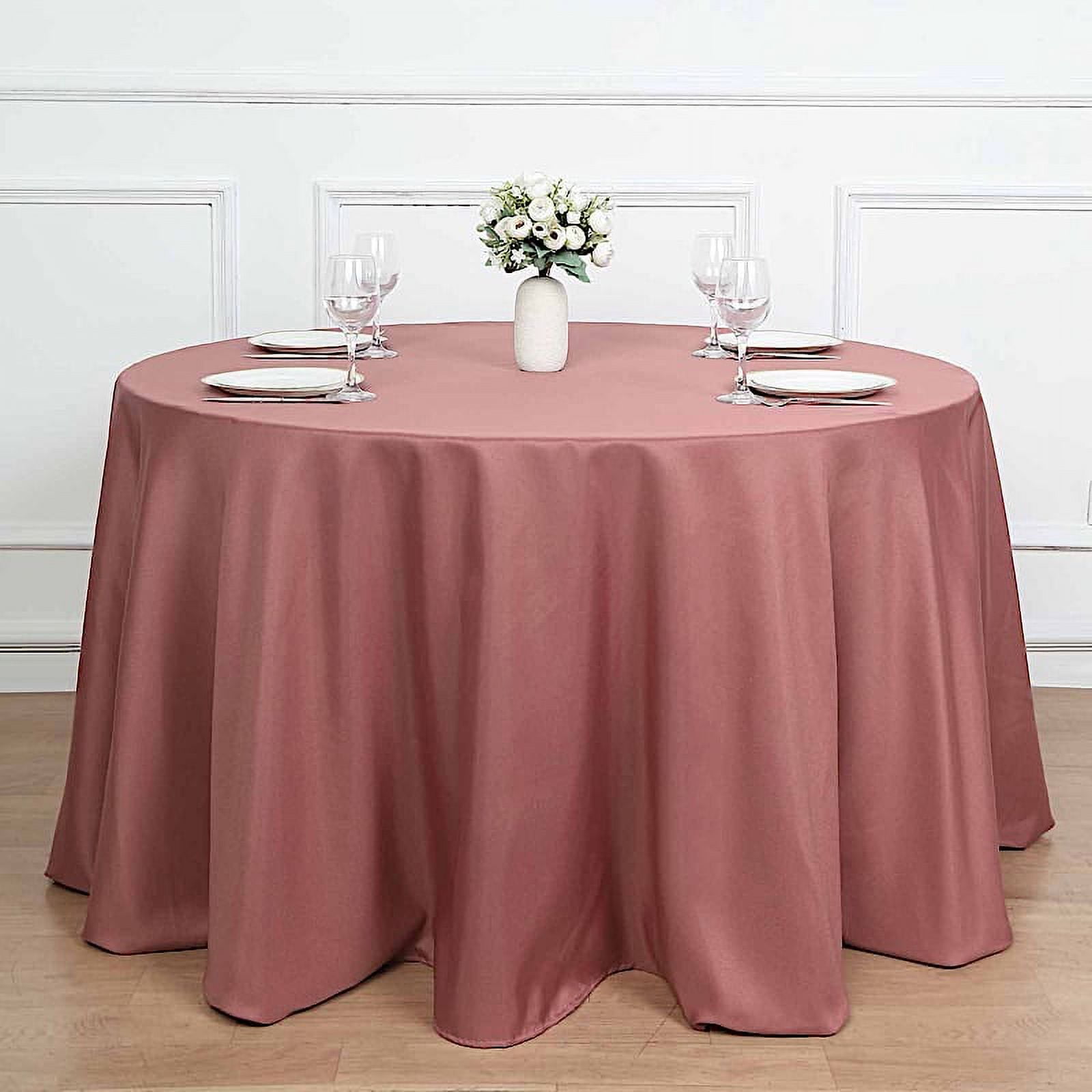 BalsaCircle 120" Cinnamon Rose Round Polyester Tablecloth Wedding Table ...