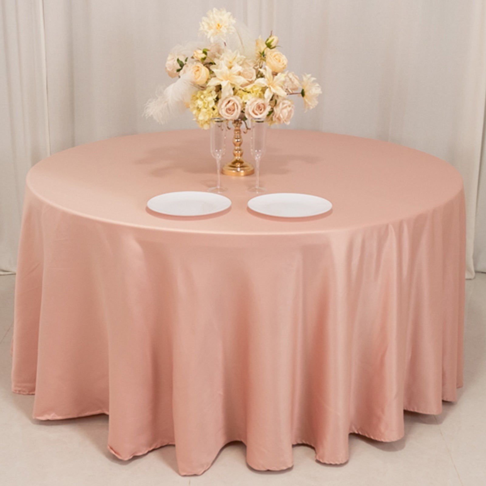 BalsaCircle 120" Dusty Rose Round Lamour Satin Tablecloth Table Covers ...