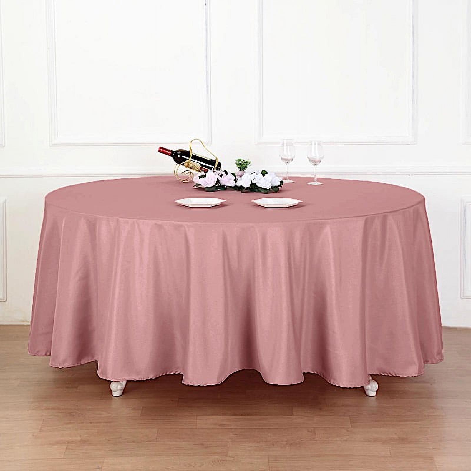 Light Beige Rose Flower Embroidered Table Cover Tablecloth Round ...