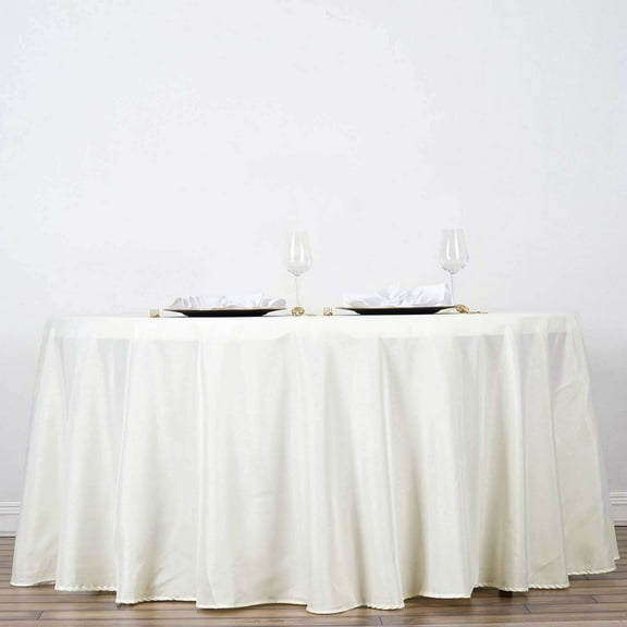 BalsaCircle 6 feet Ivory Fitted Polyester Tablecloth - Walmart.com