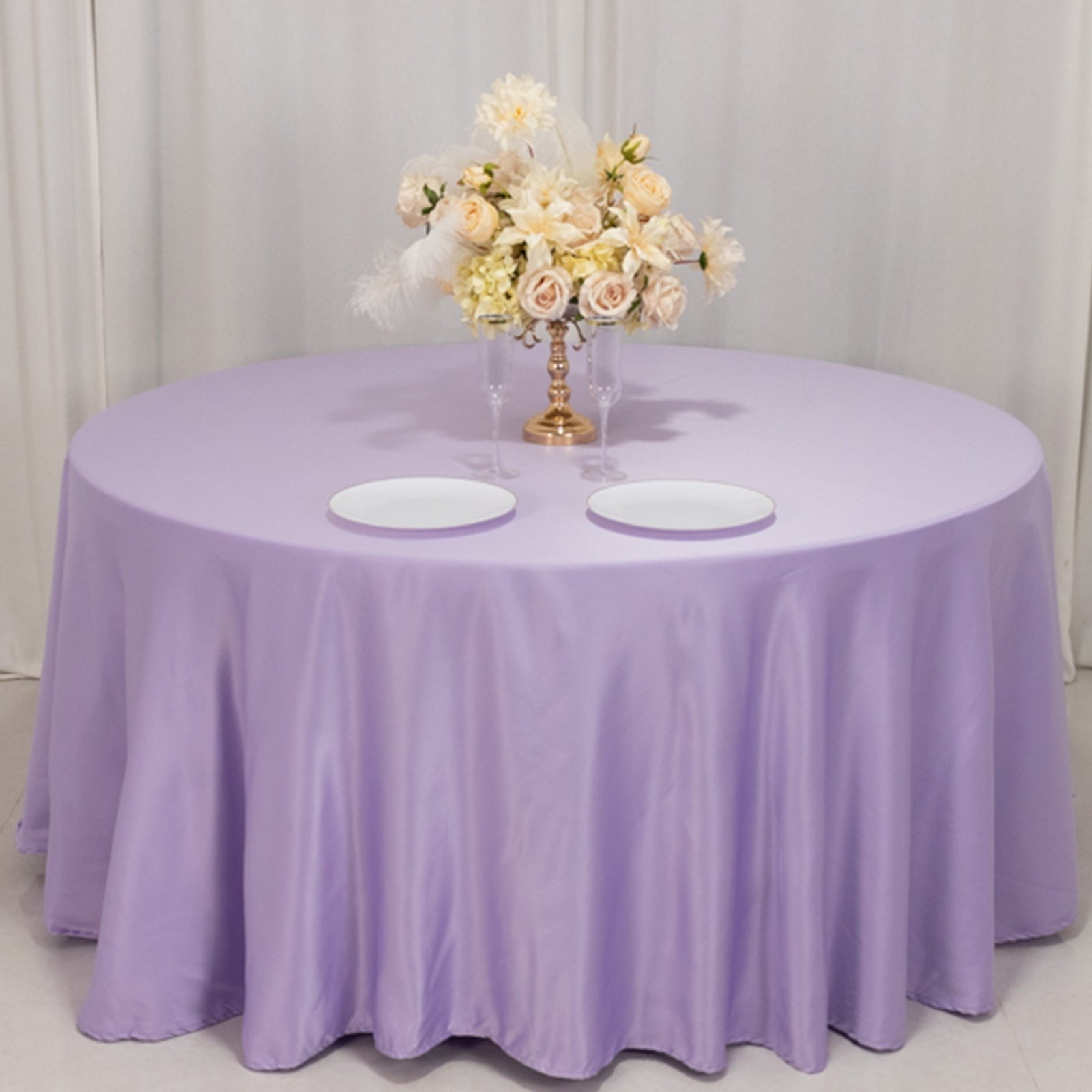 BalsaCircle 120" Lavender Round Lamour Satin Tablecloth Table Covers ...