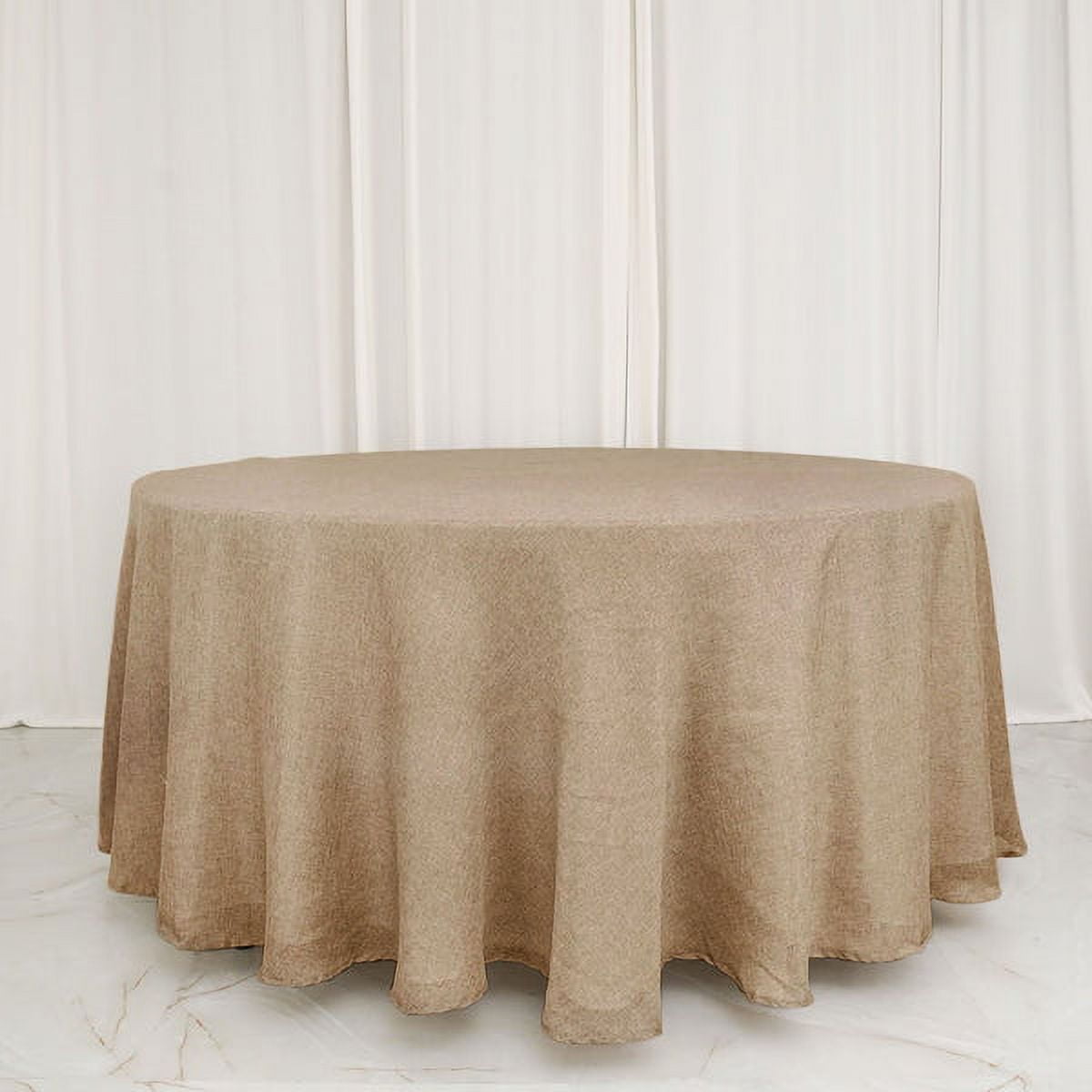 BalsaCircle 120" Natural Round Faux Burlap Tablecloth Reception ...