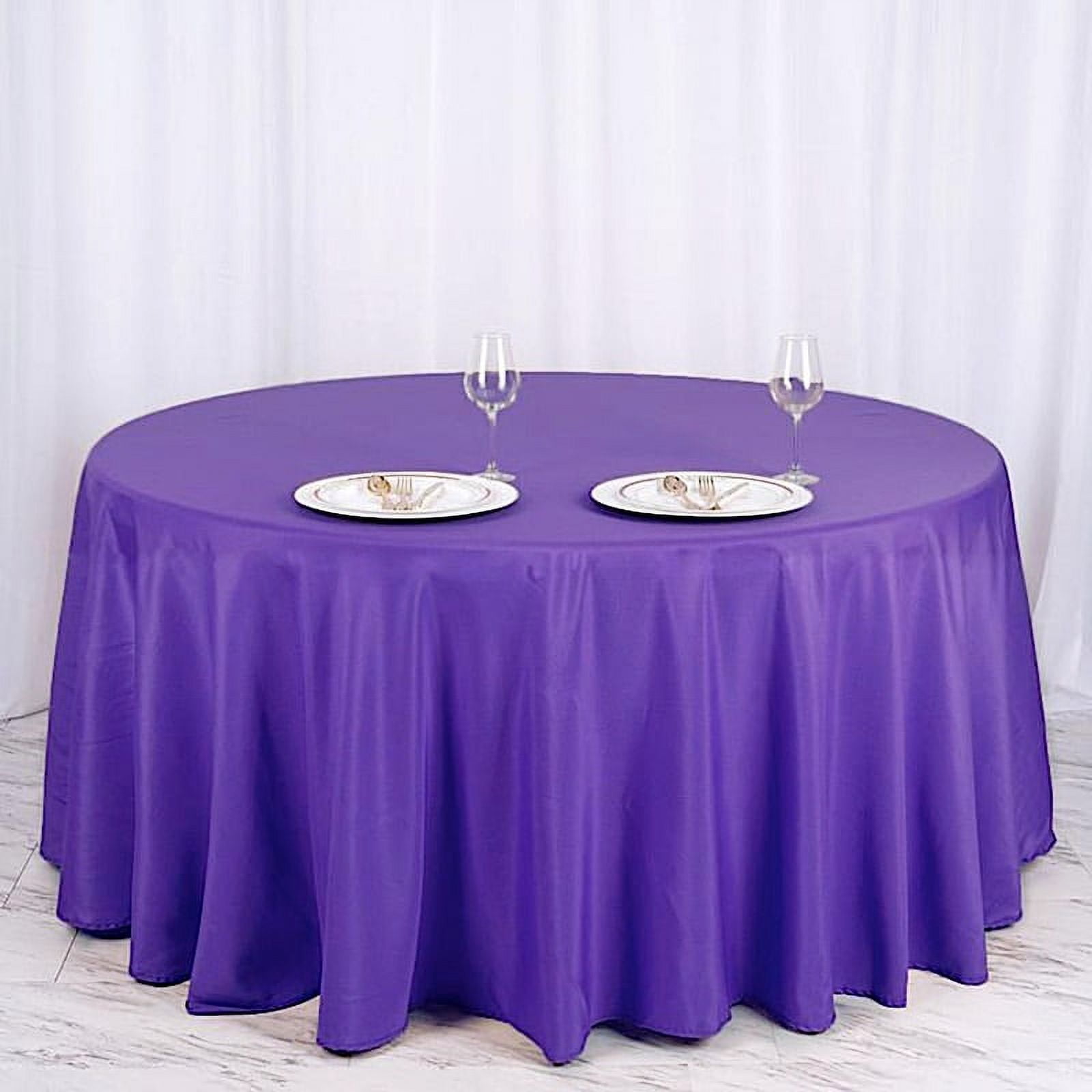 BalsaCircle 120" Round Polyester Tablecloth - Purple, Wedding & Special ...
