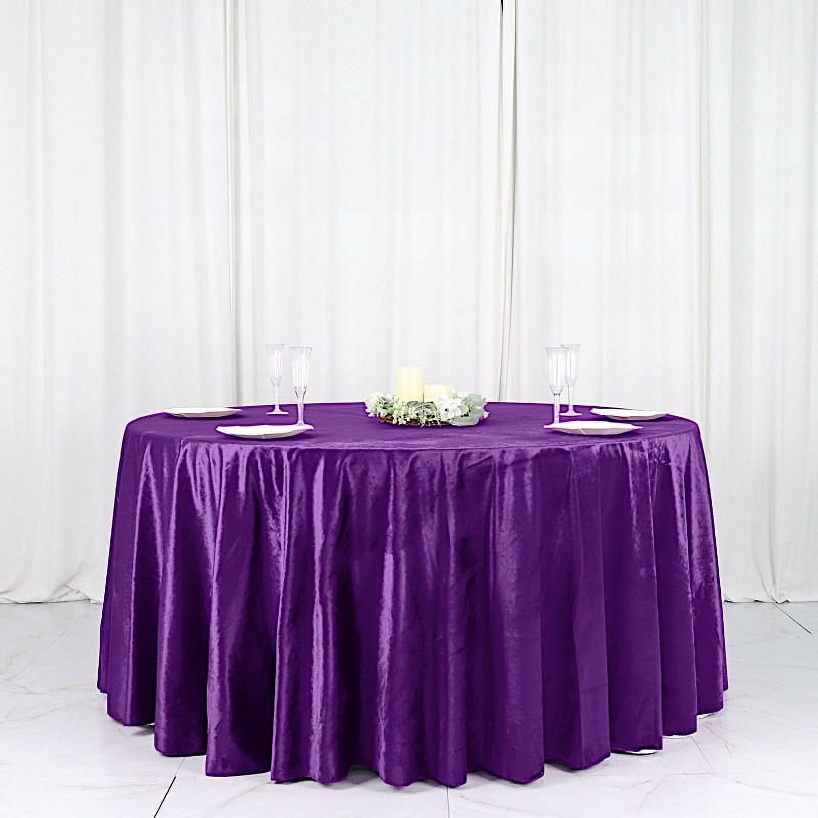 BalsaCircle Wedding 120" Purple Round Premium Velvet Tablecloth for ...