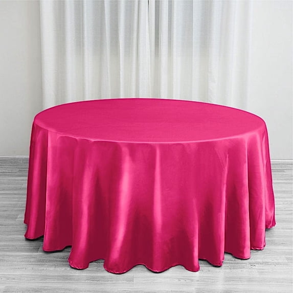 BalsaCircle 120" Round Satin Tablecloth Fuchsia - Walmart.com