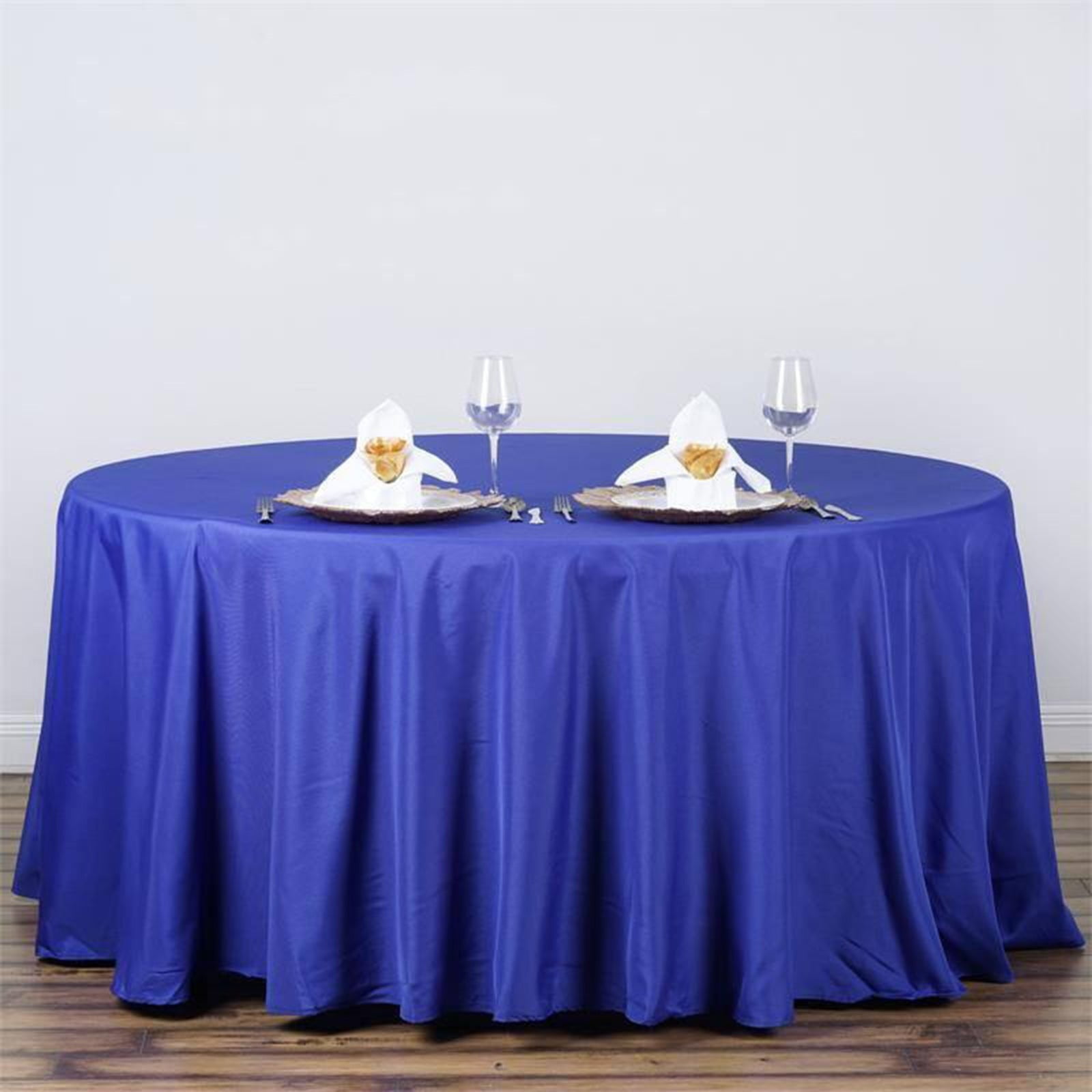 BalsaCircle 120" Royal Blue Round Polyester Tablecloth Wedding Table ...