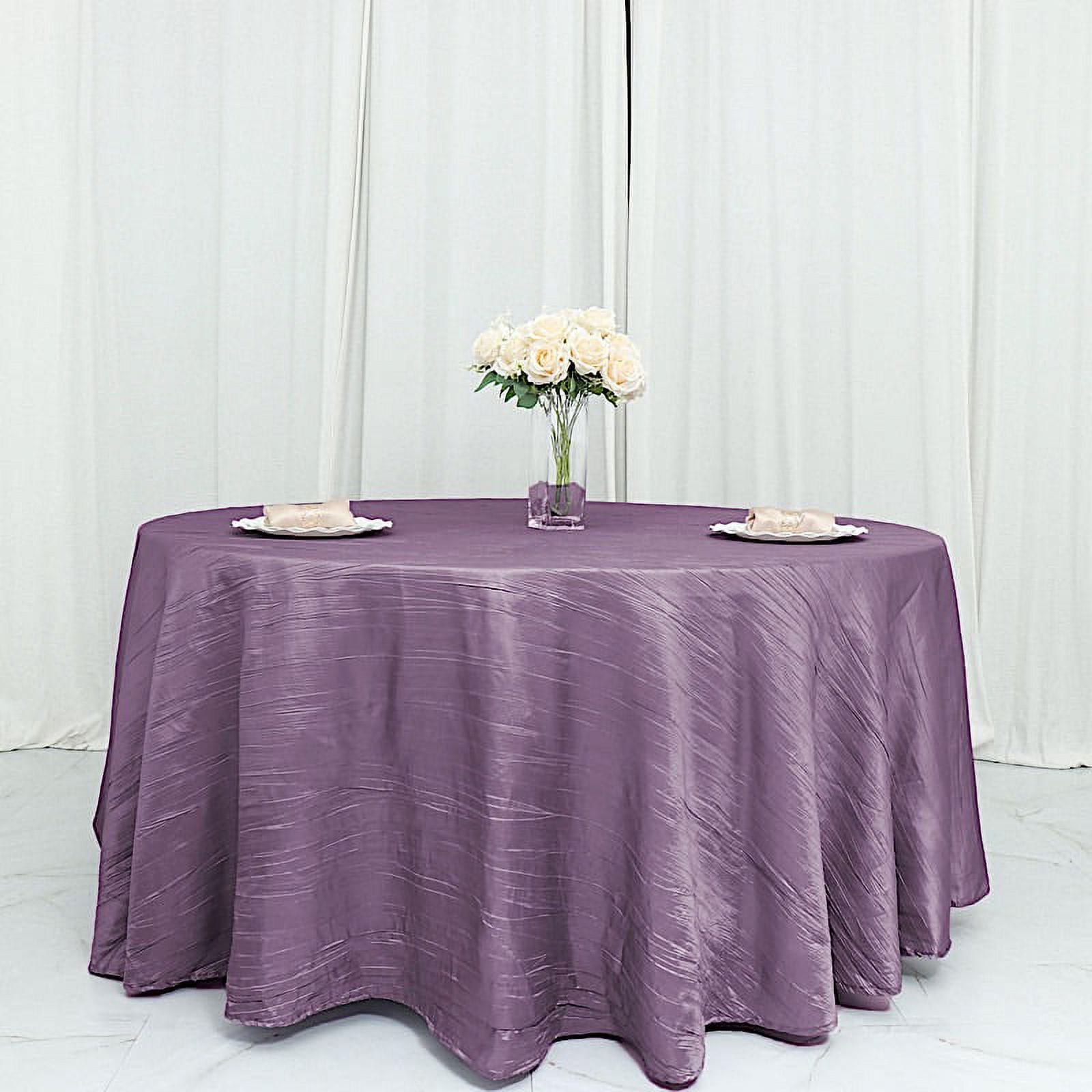 BalsaCircle 120" Violet Amethyst Accordion Crinkle Taffeta Round ...