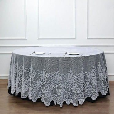 Efavormart 48"X120" White Pearl Embellished Sheer Tulle Table Runner ...