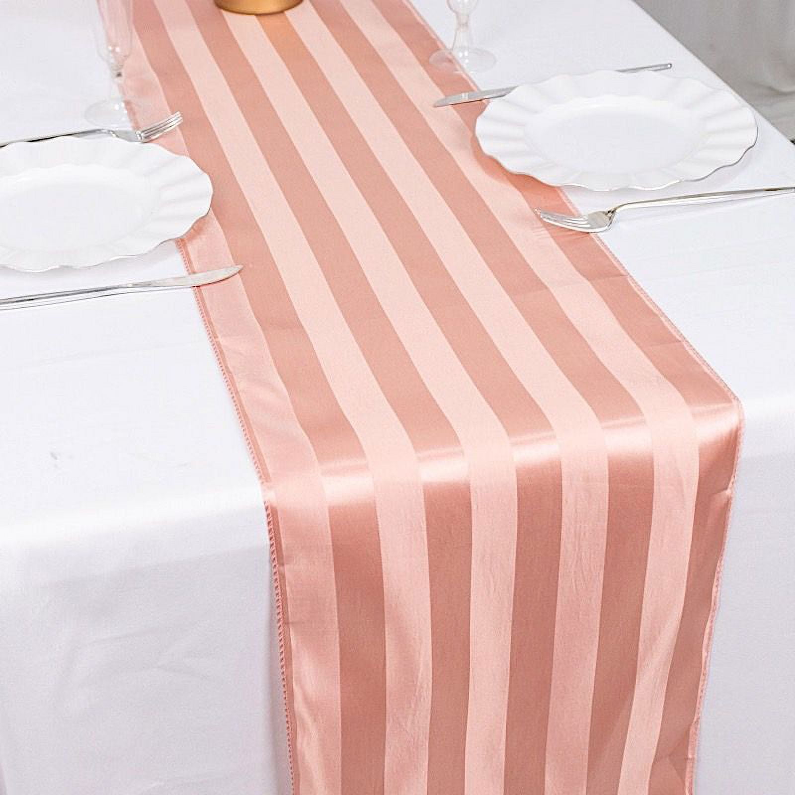BalsaCircle 12x108 in Dusty Rose Stripes Satin Table Runner Wedding ...
