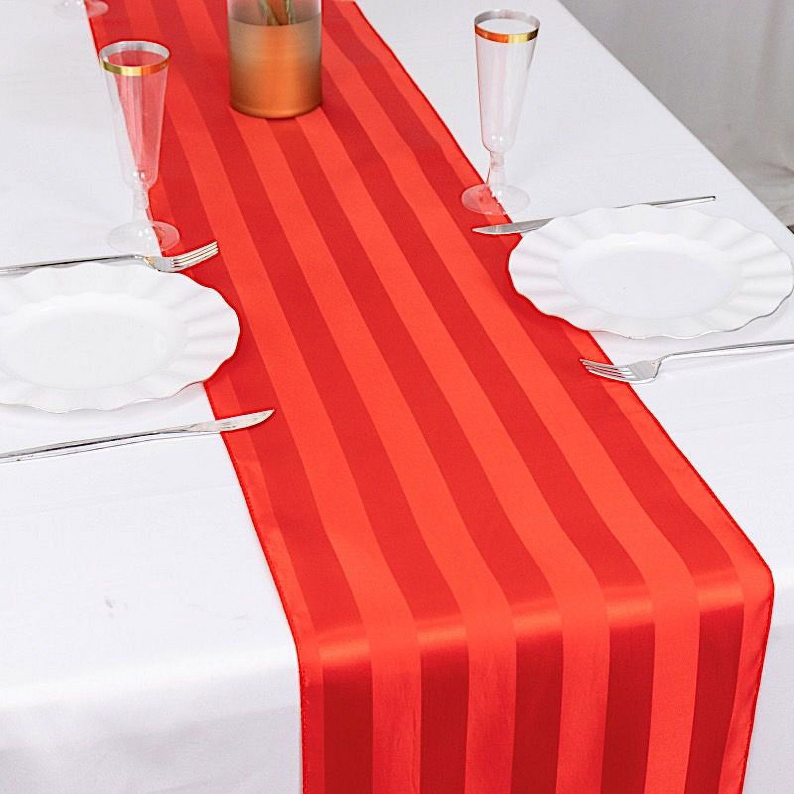 BalsaCircle 12x108 in Red Stripes Satin Table Runner Wedding Party ...