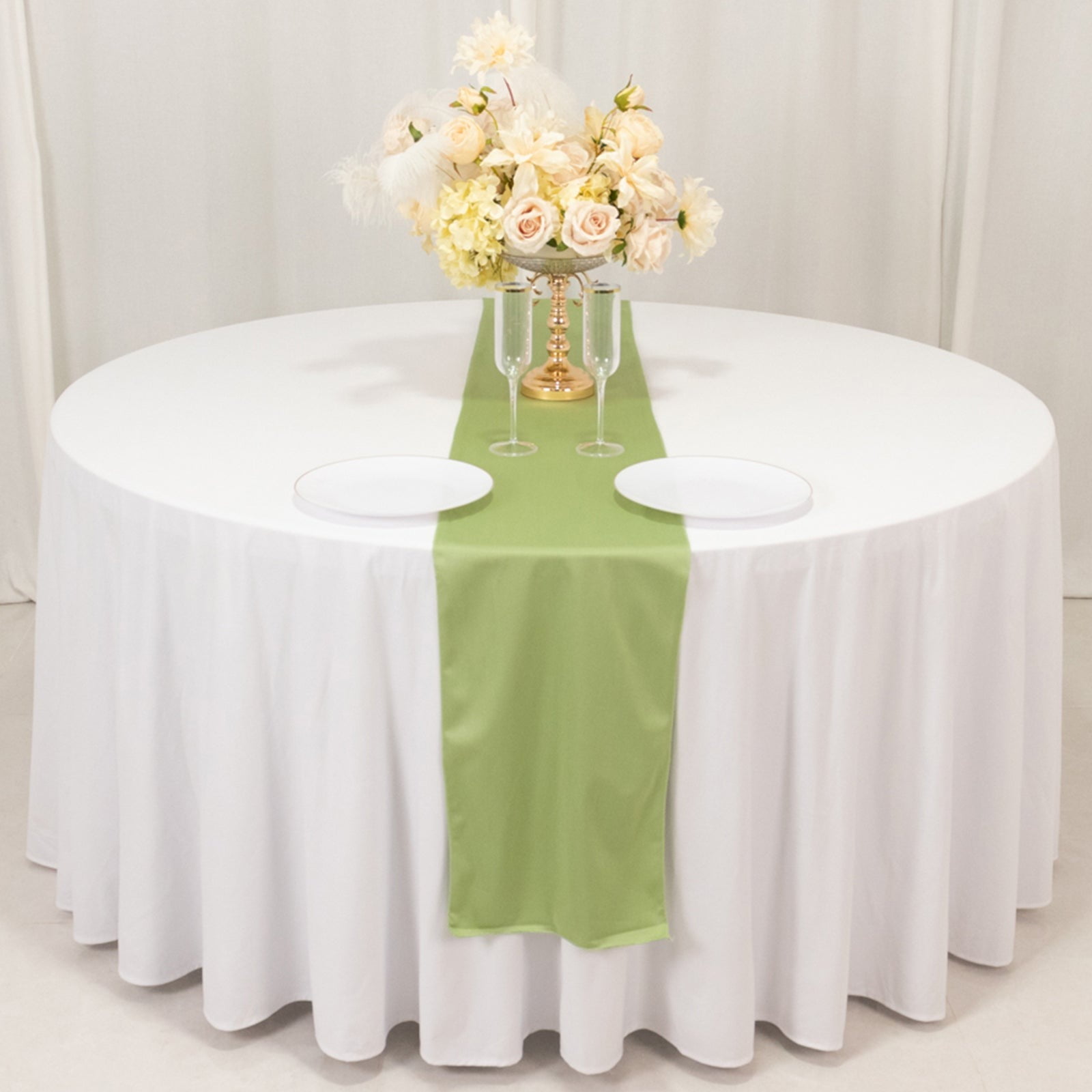 BalsaCircle 12x108 in Sage Green Premium Scuba Polyester Table Runner ...