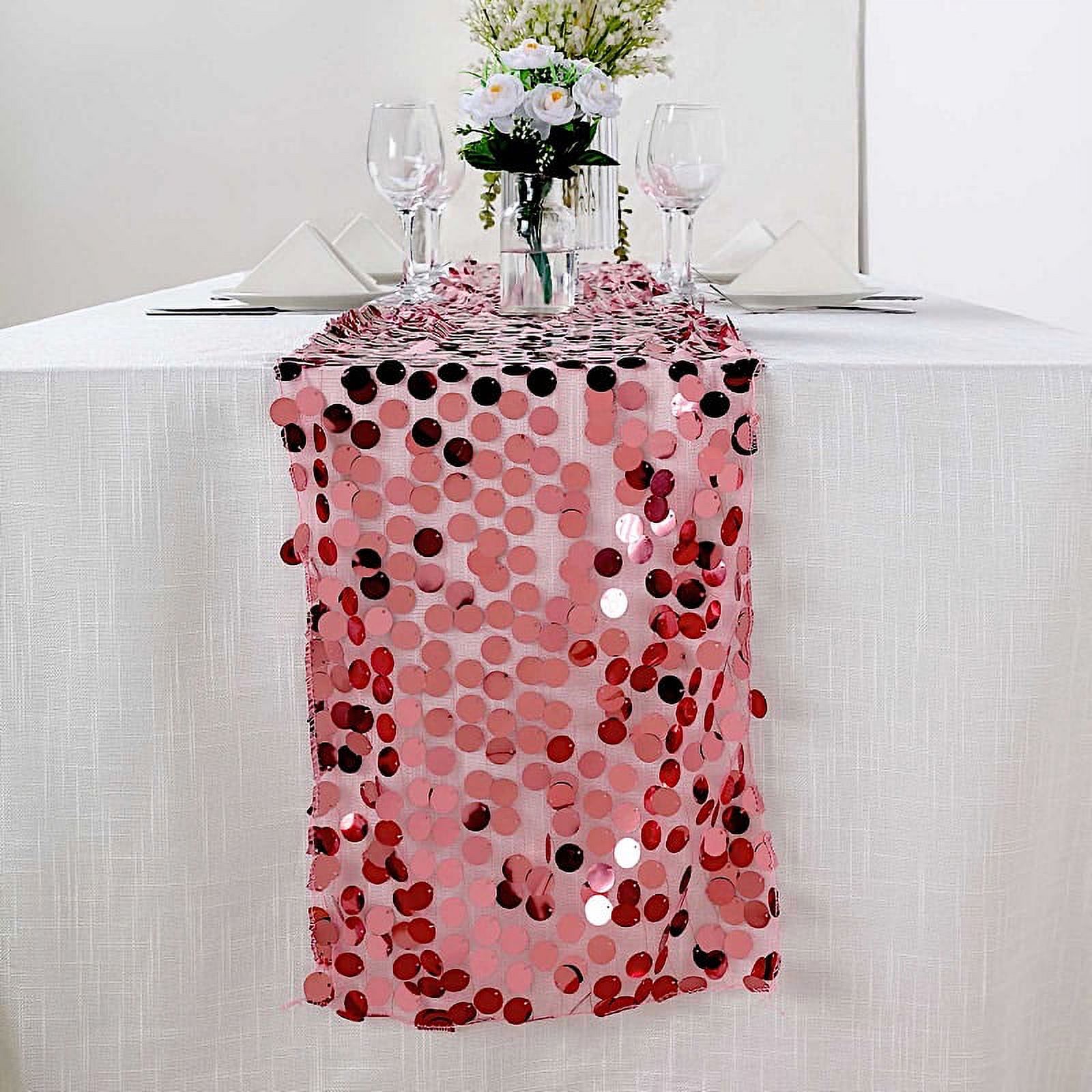 BalsaCircle 13"x108" Payette XL Sequin Table Runner Pink - Walmart.com