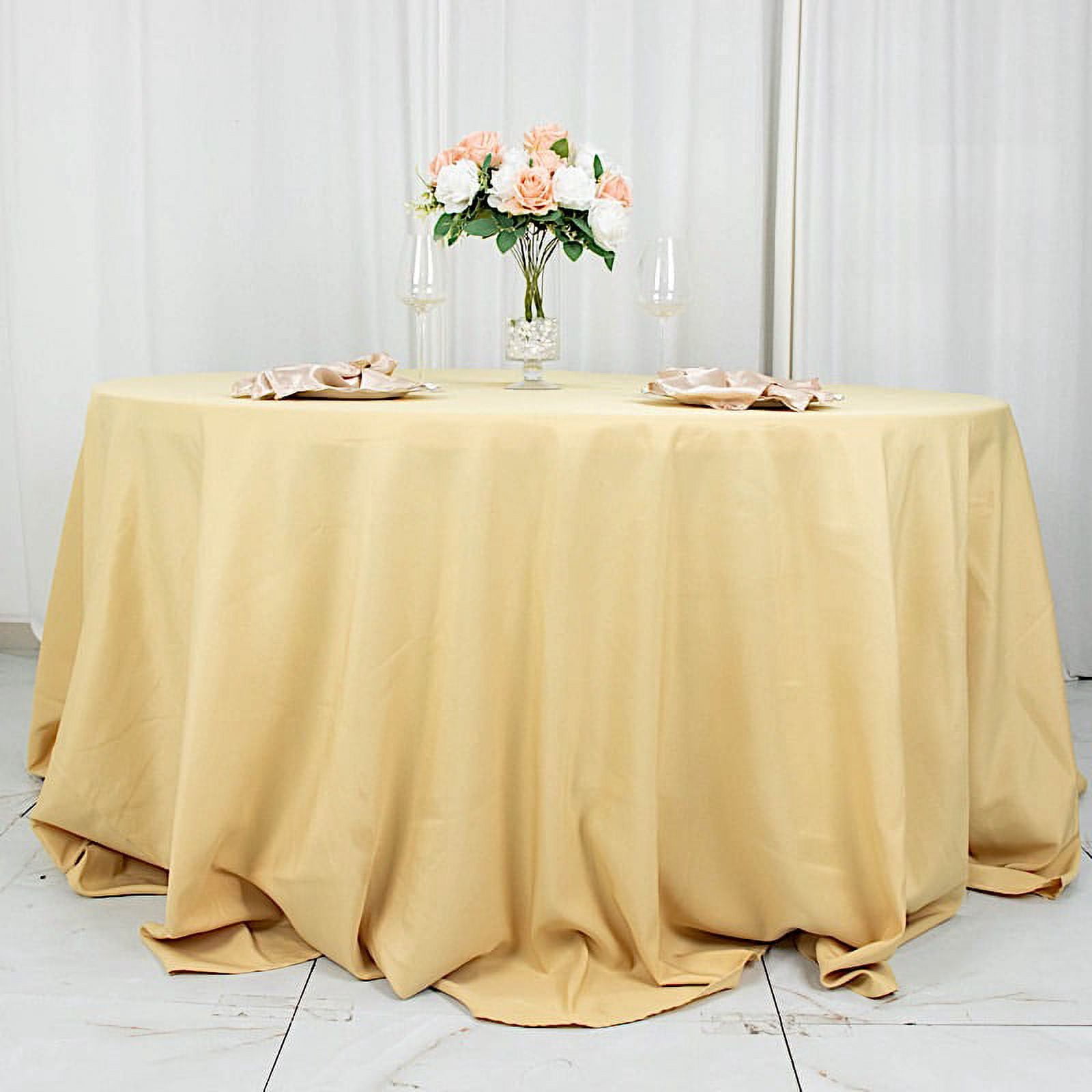 BalsaCircle 132" Round Premium Polyester Tablecloth Wedding Table ...