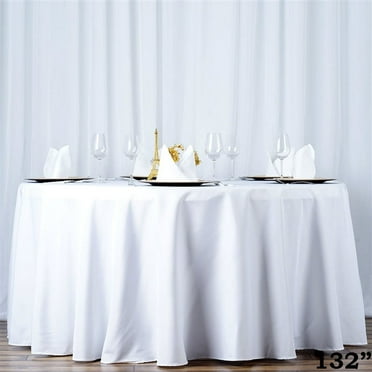 Efavormart 132" Seamless Premium Polyester Table Linens Round ...
