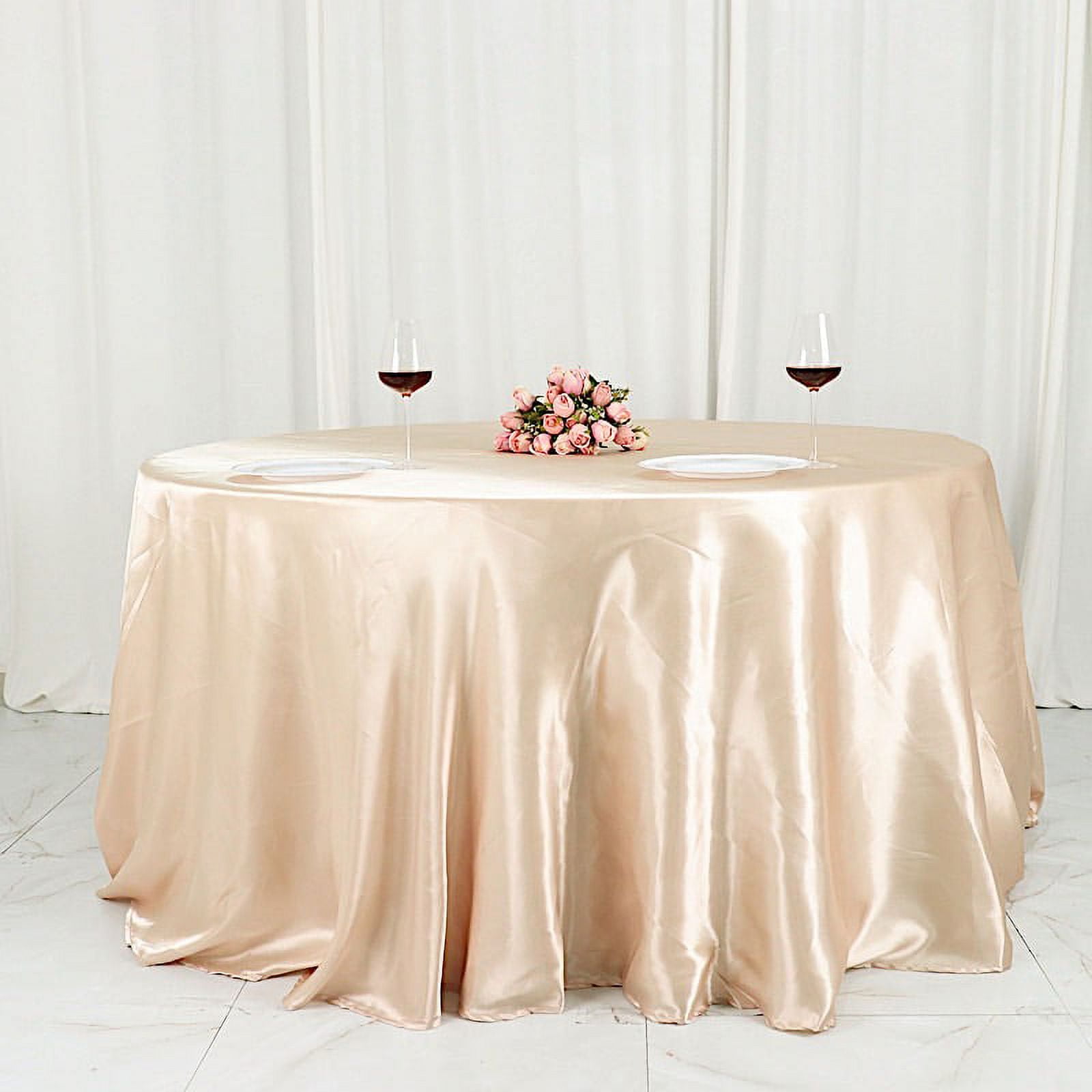 BalsaCircle 132 in Beige Satin Round Tablecloth Wedding Party Events ...